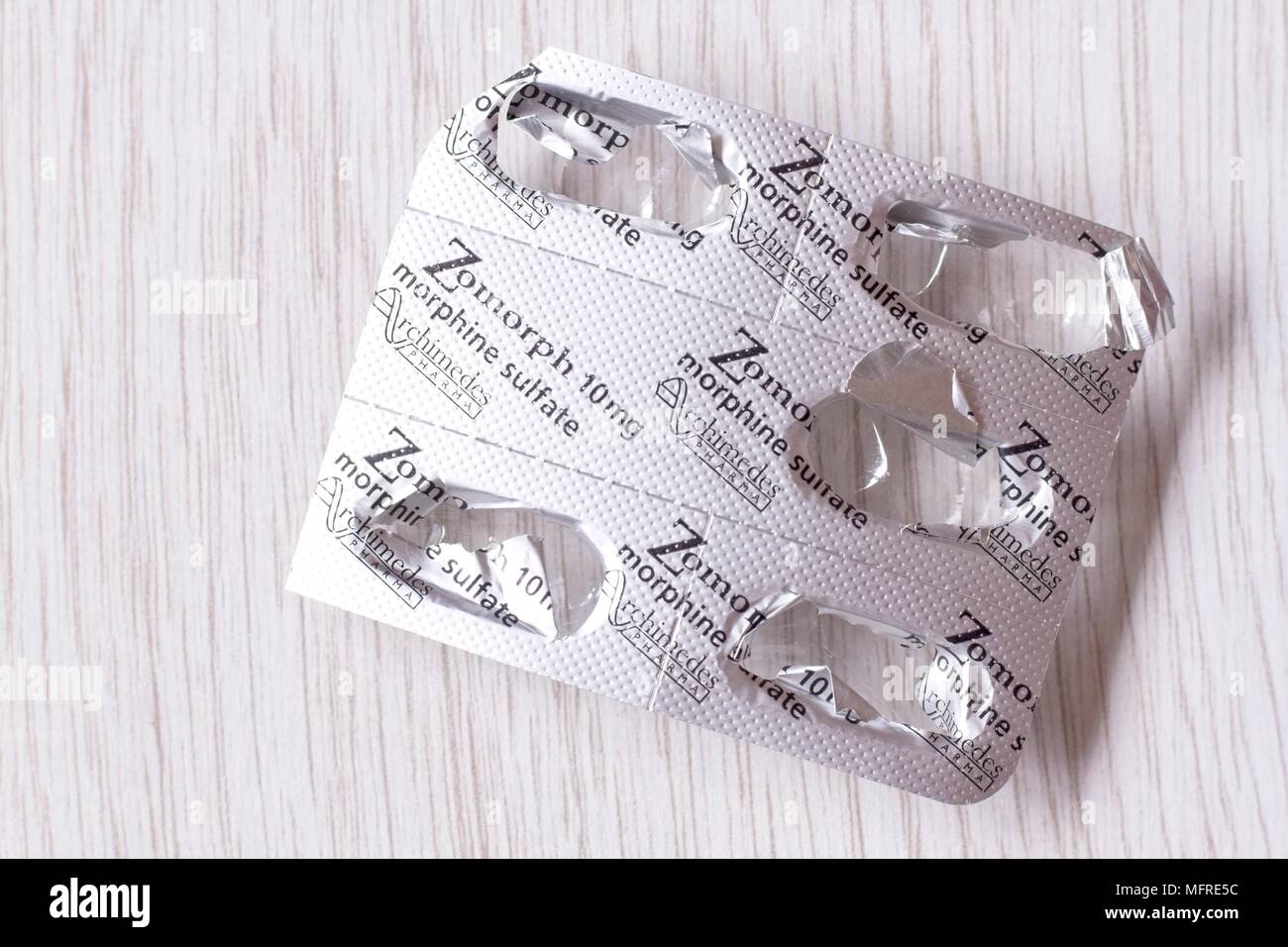 Photograph of an empty Zomorph capsules packet Stock Photo - Alamy