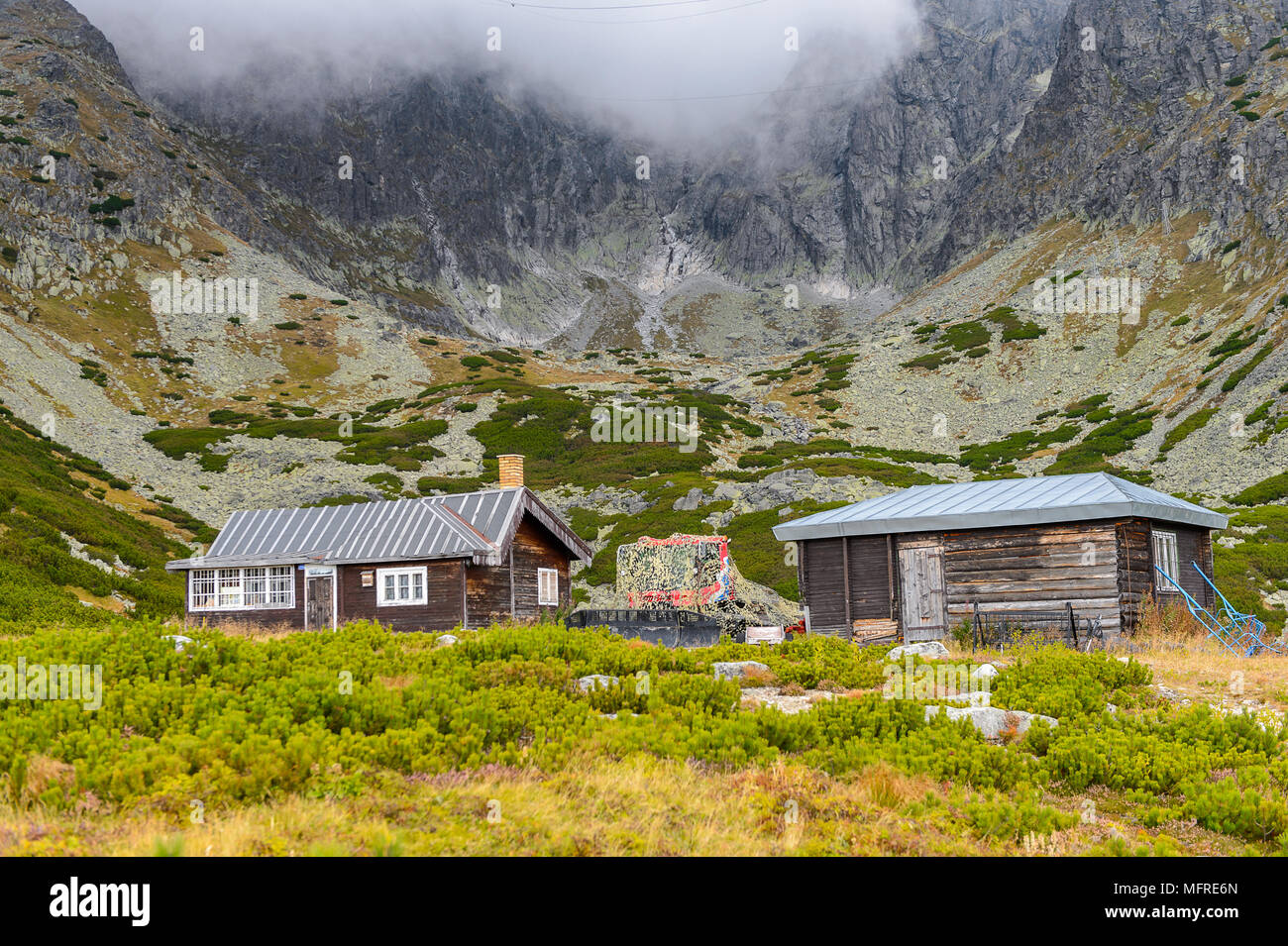 Little house on the High Tatra Mountains (Vysoke Tatry) a mountain ...