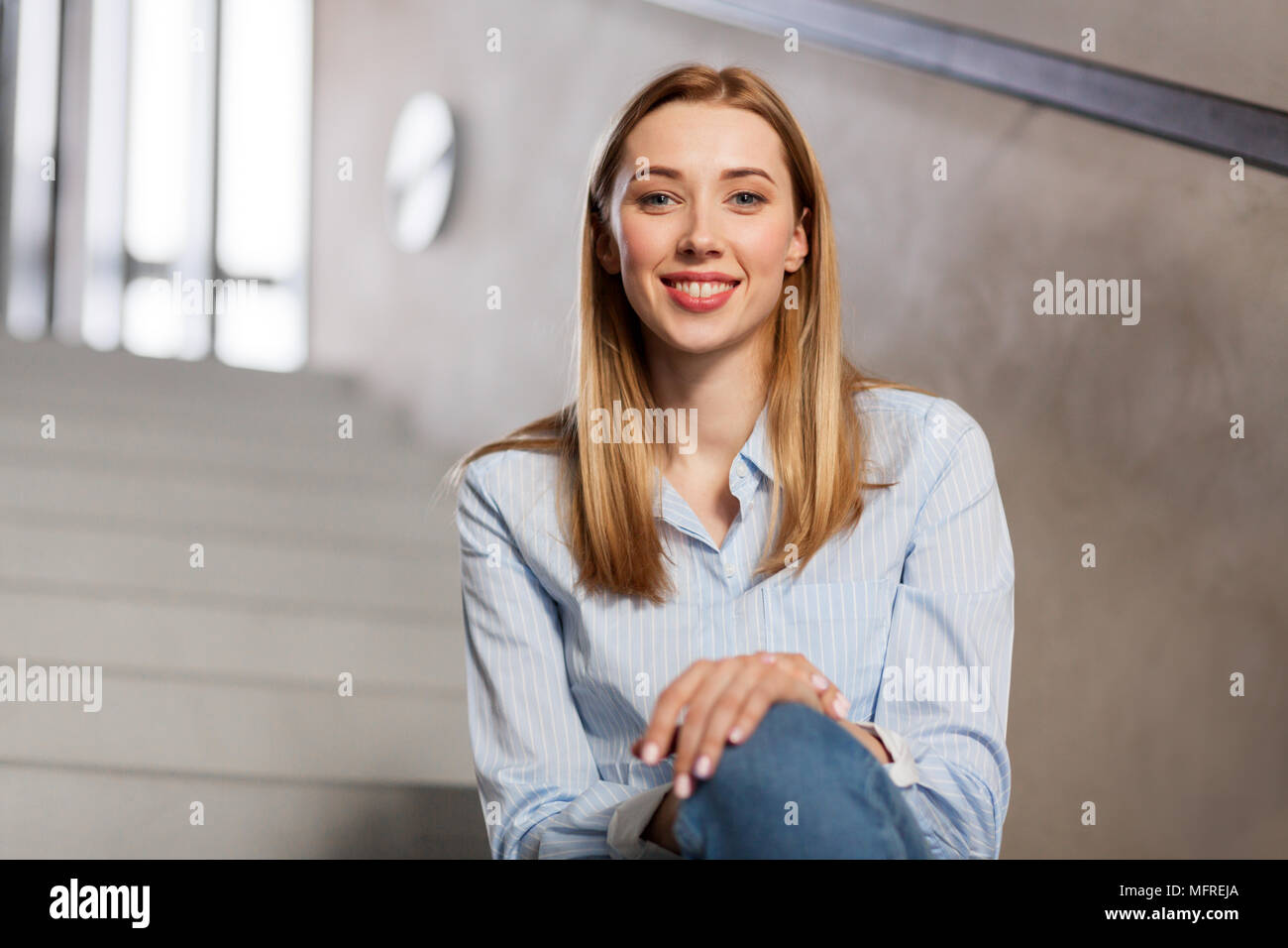 Student stairs hi-res stock photography and images - Alamy