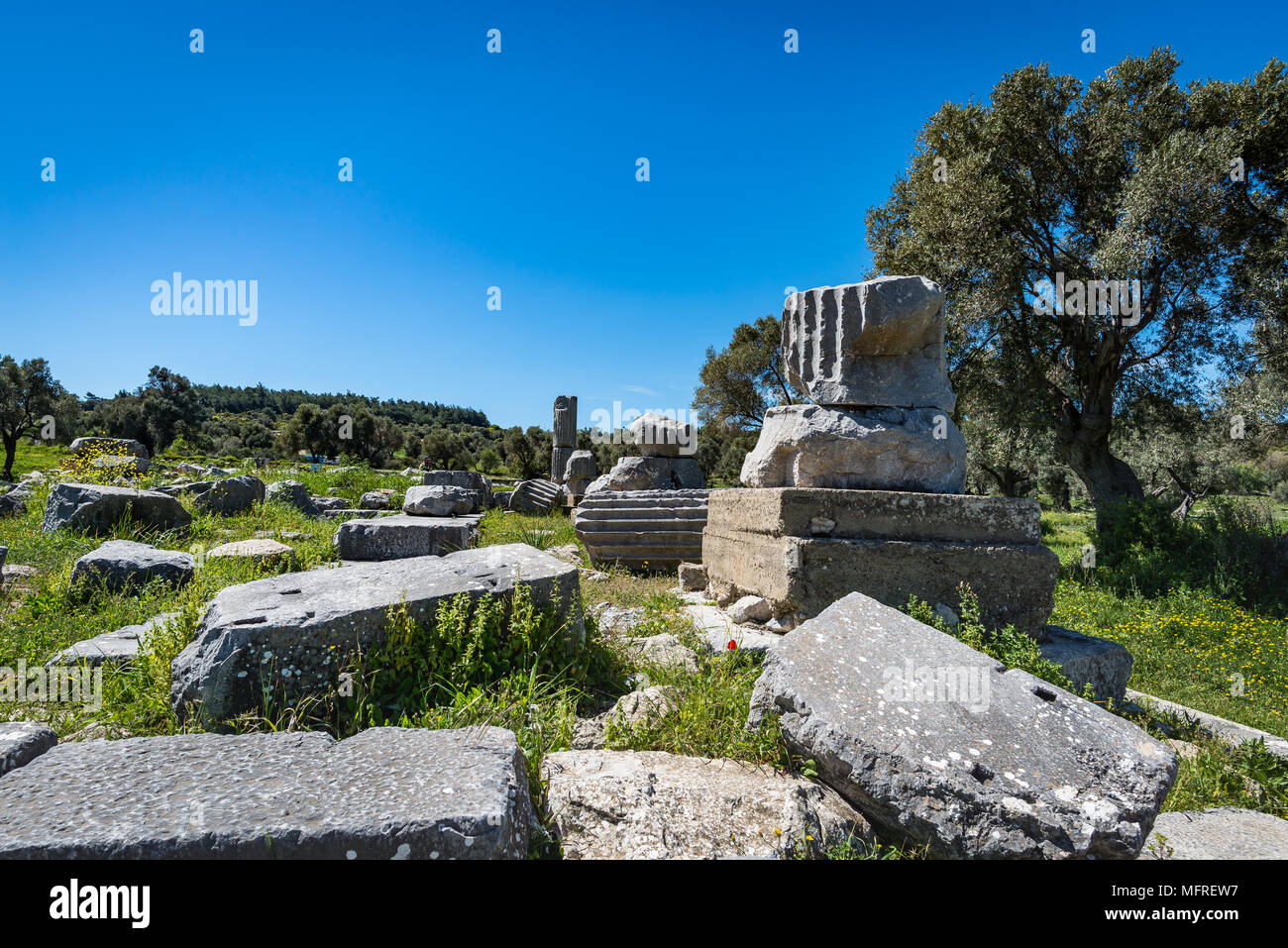 Ruins of Teos ancient city, Seferihisar, Izmir, Turkey Stock Photo - Alamy