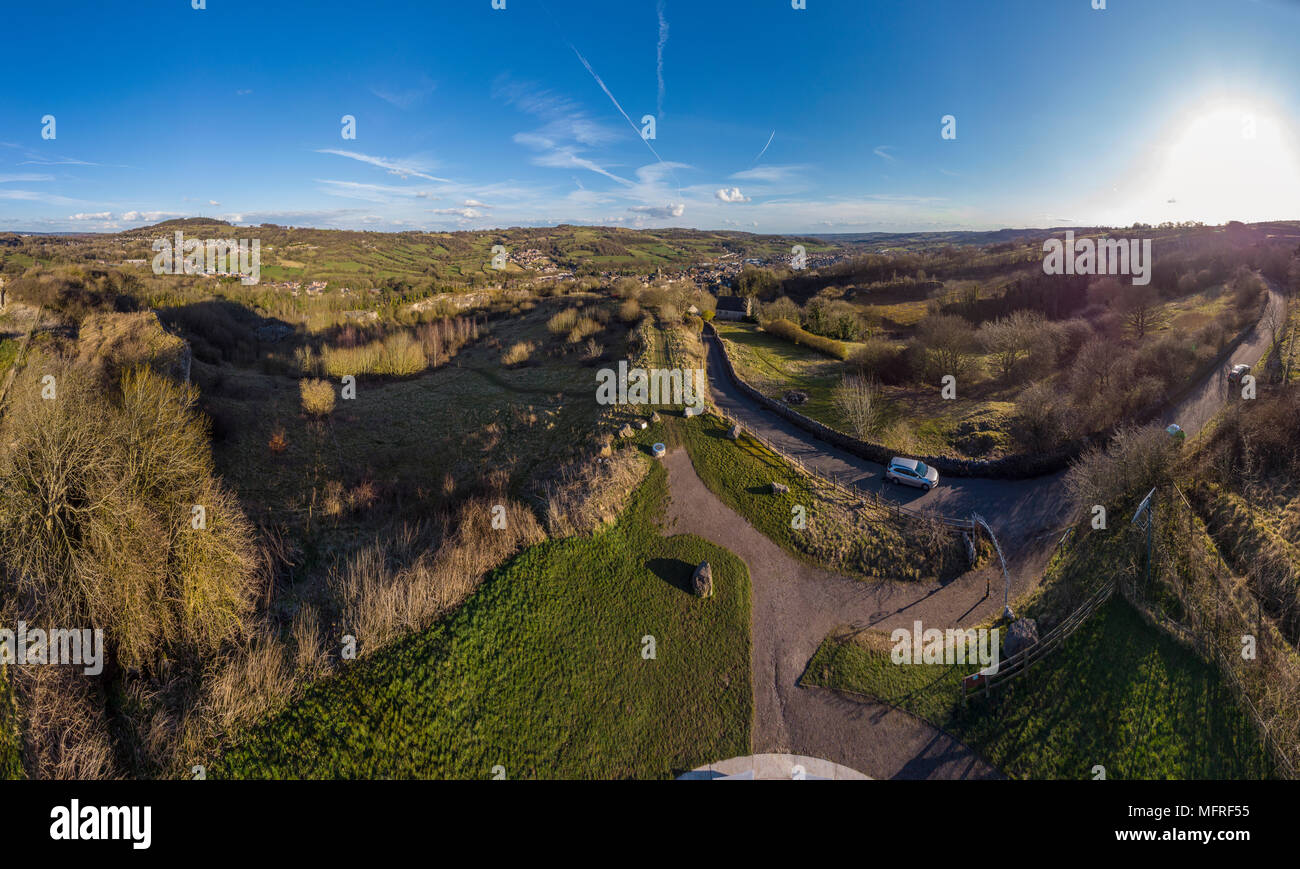 Aerial panorama of Wirksworth from The Star Disc Stock Photo - Alamy