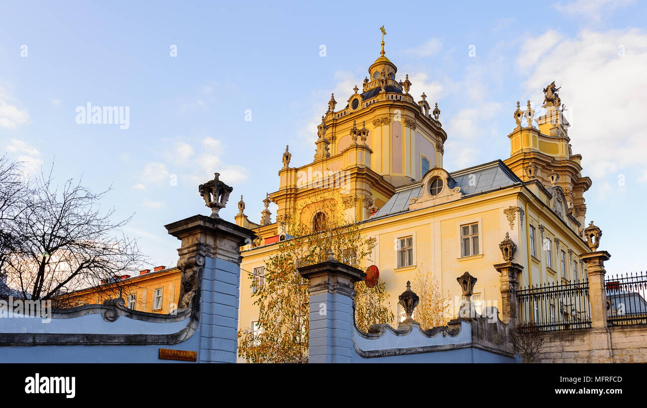 St. George's Cathedral, a baroque-rococo cathedral in the city of Lviv ...