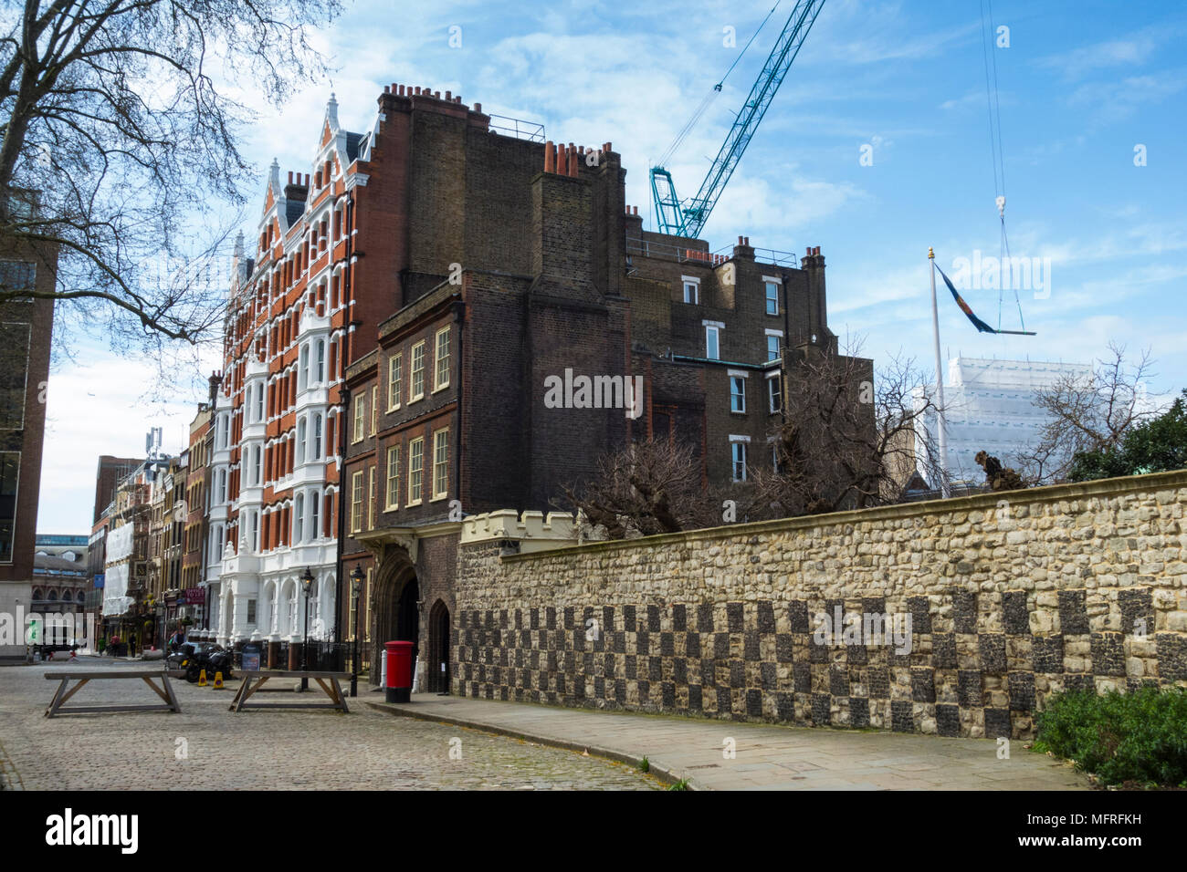 The Charterhouse wall on Charterhouse Square, London, EC1, UK Stock ...