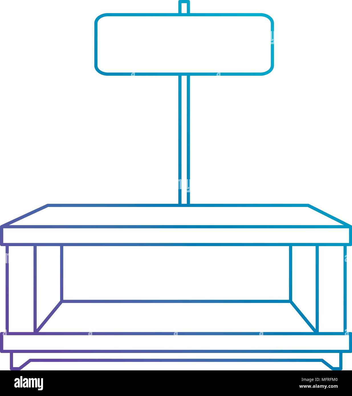 wooden store shelf empty with price label vector illustration design ...