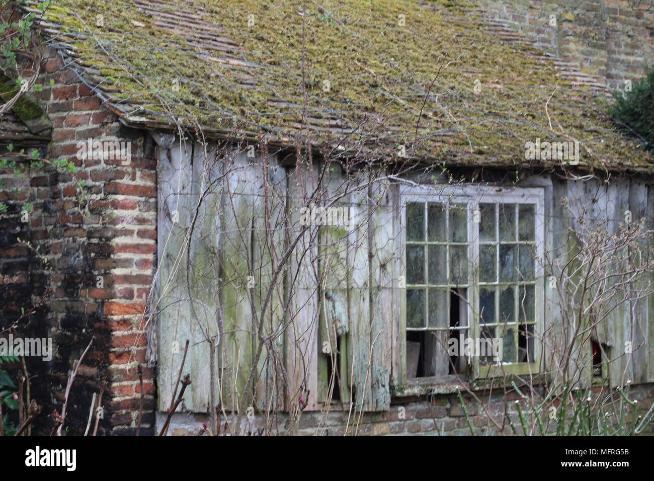 Abandoned places - isolated derelict outbuilding in Britain Stock Photo ...