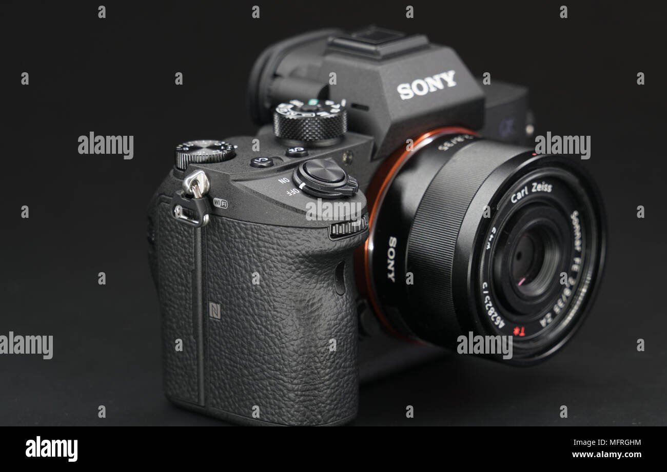 BERLIN, GERMANY - January 02, 2018: Sony a7R II Alpha Mirrorless Fast ...