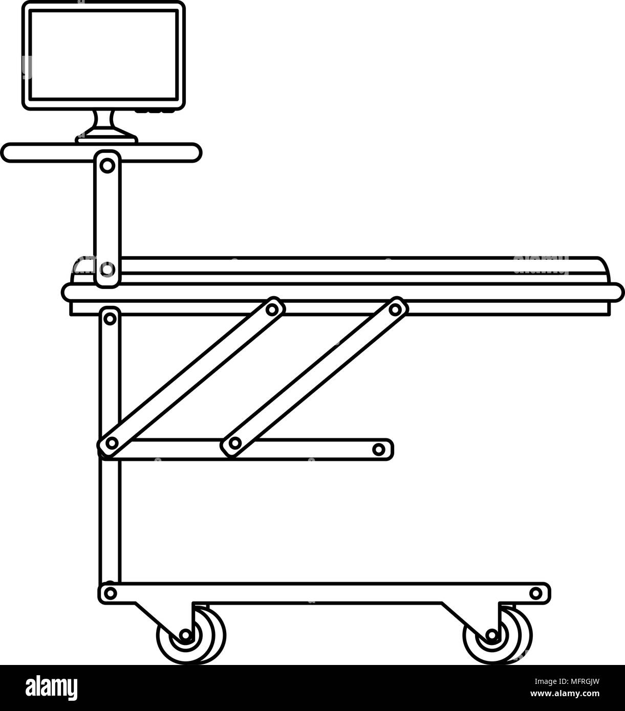 stretcher with monitor medical vector illustration design Stock Vector ...