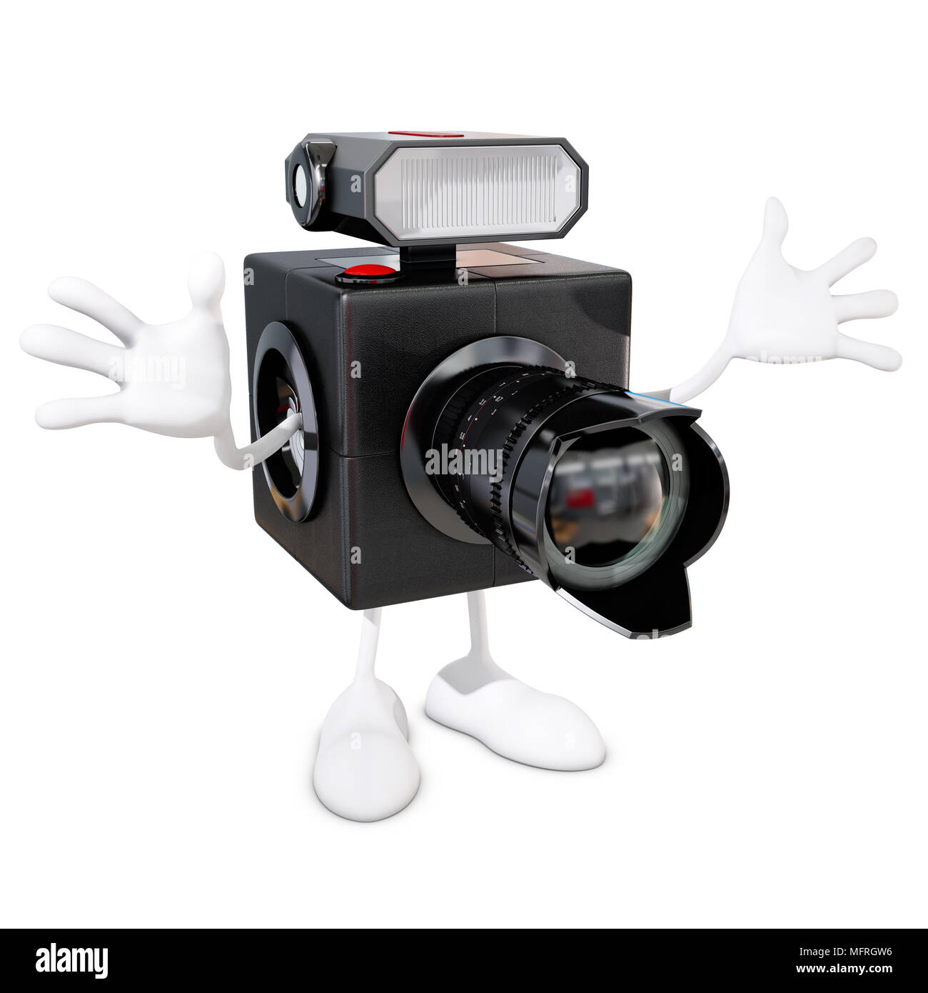 funny camera character, 3d rendering Stock Photo - Alamy