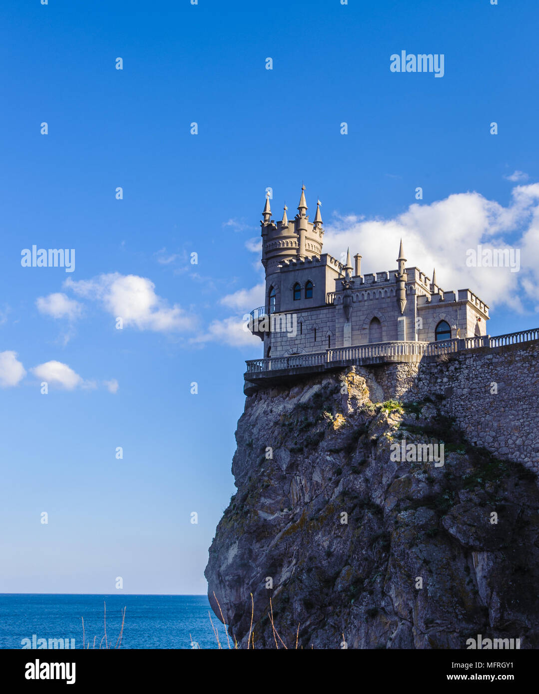 Decorative castle on the rock Stock Photo - Alamy
