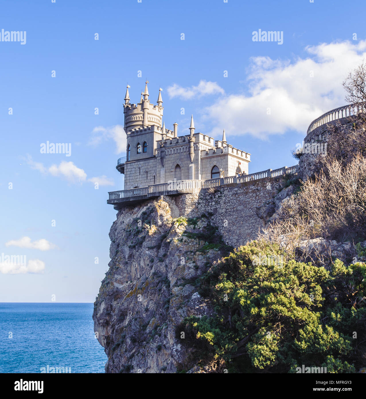 Decorative castle on the rock Stock Photo - Alamy