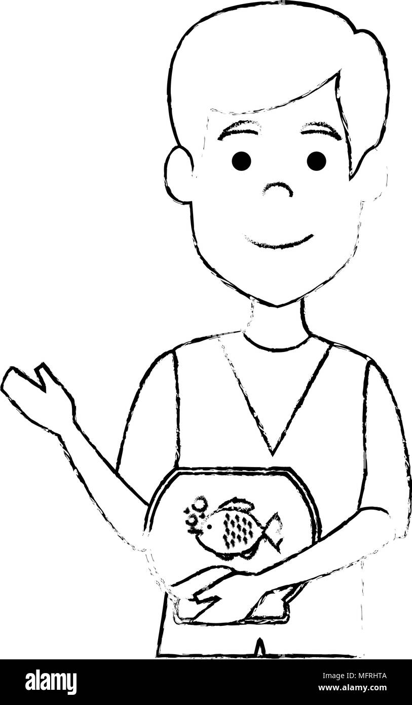 veterinary doctor with fish in aquarium avatar character vector ...