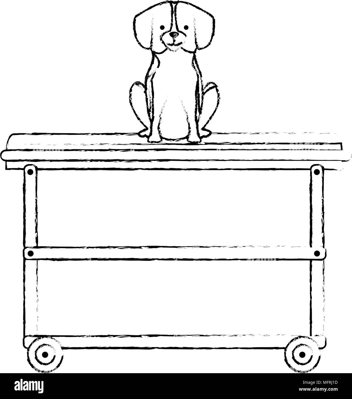 Dog Under The Table Clipart