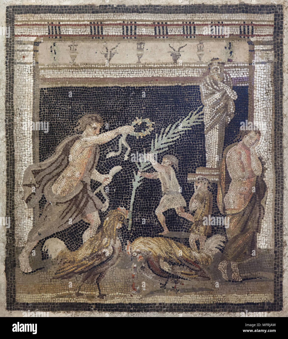 Fighting cocks between the personification of Victory and Defeat. Roman ...