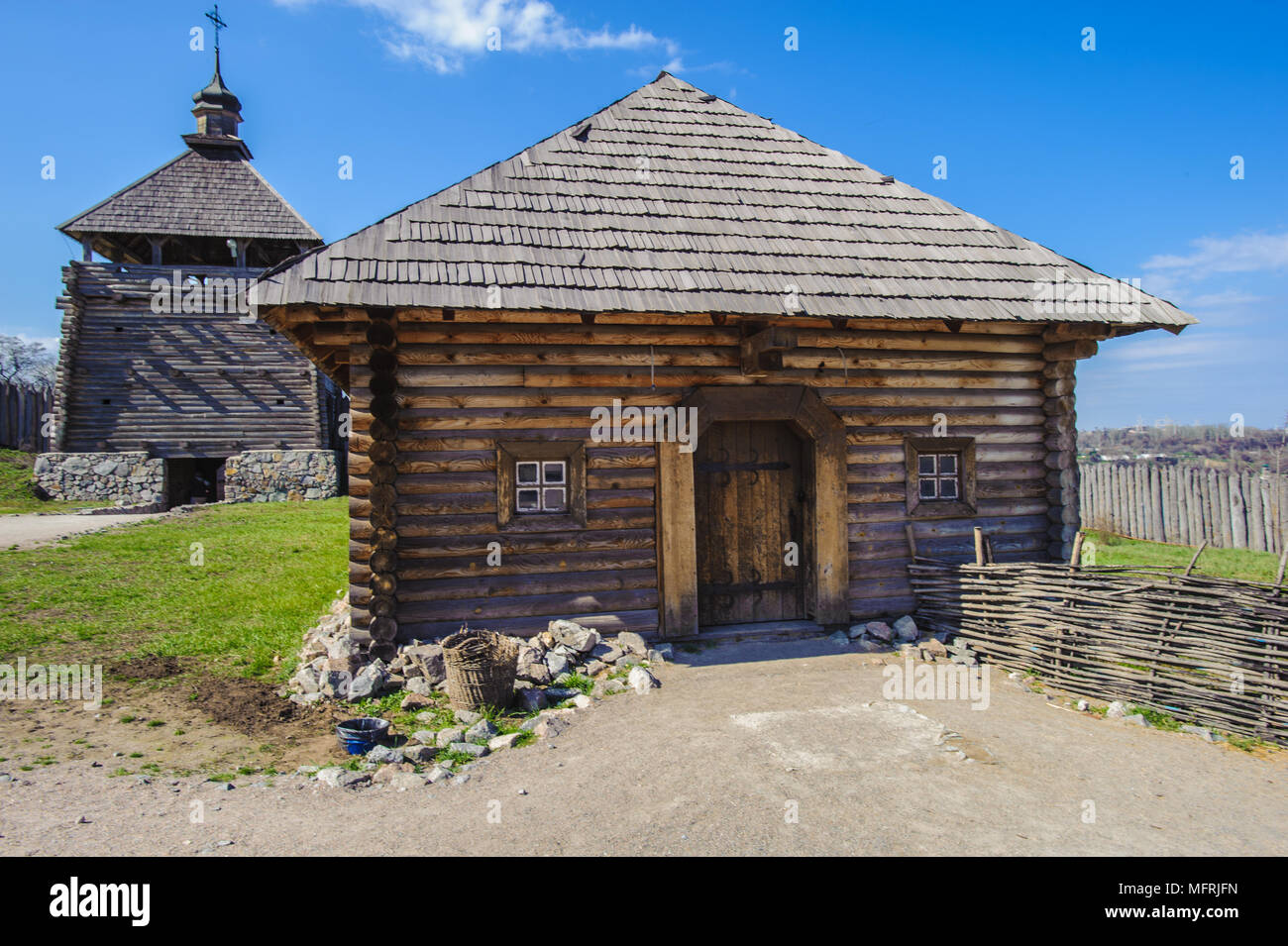 Zaporozhskaya Sich, historical house, whre the cossacks lived ...