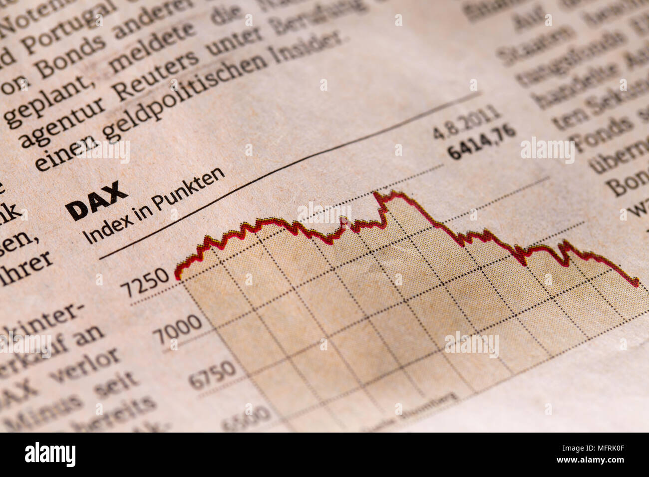 Newspaper illustration with a schedule of the cost of financial shares ...
