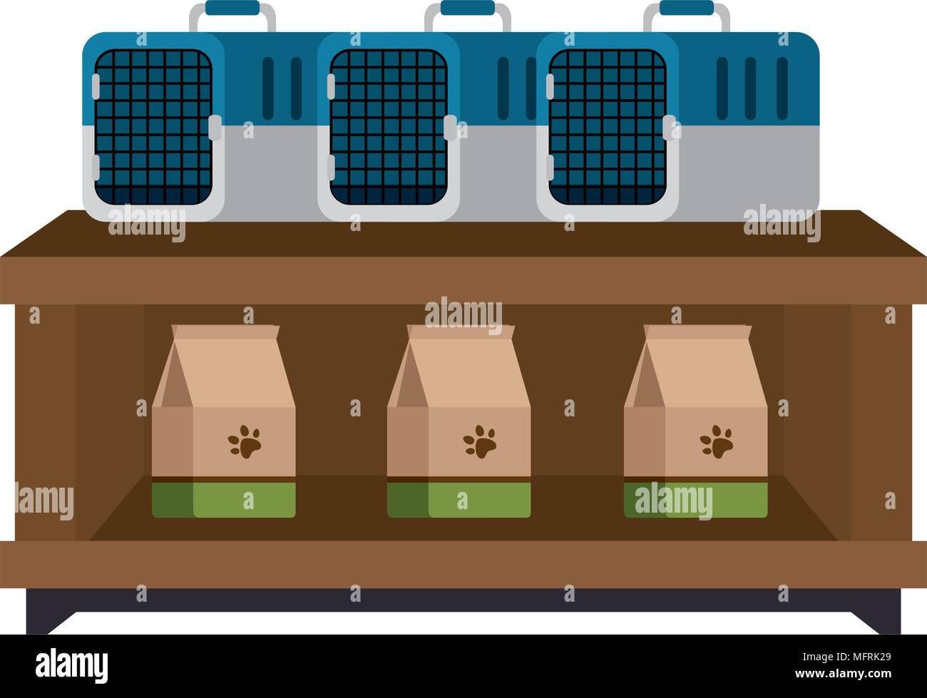shelving pet shop with products vector illustration design Stock Vector ...