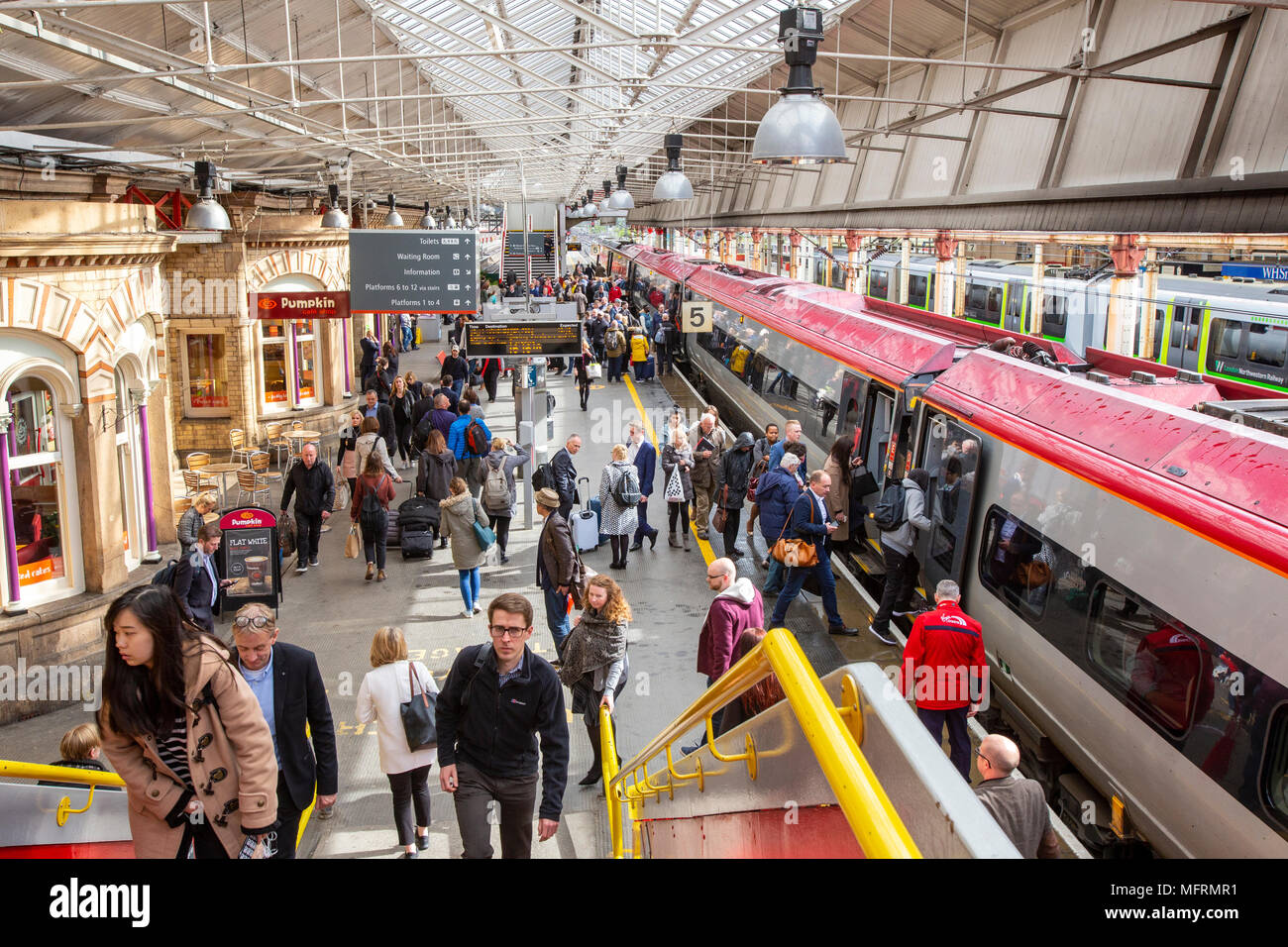 Internal view of railway station in Crewe Cheshire England UK Stock ...