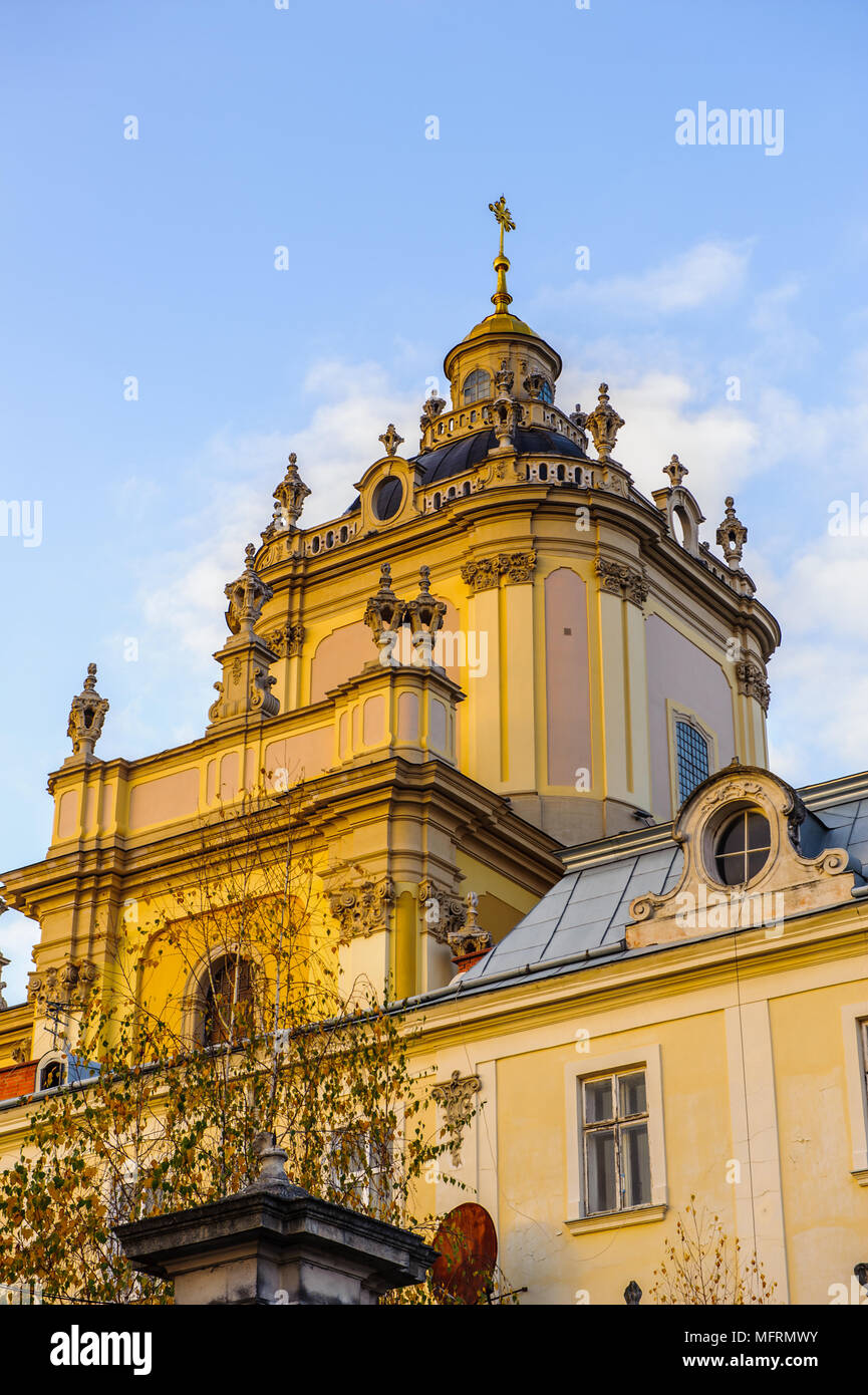 St. George's Cathedral, a baroque-rococo cathedral in the city of Lviv ...