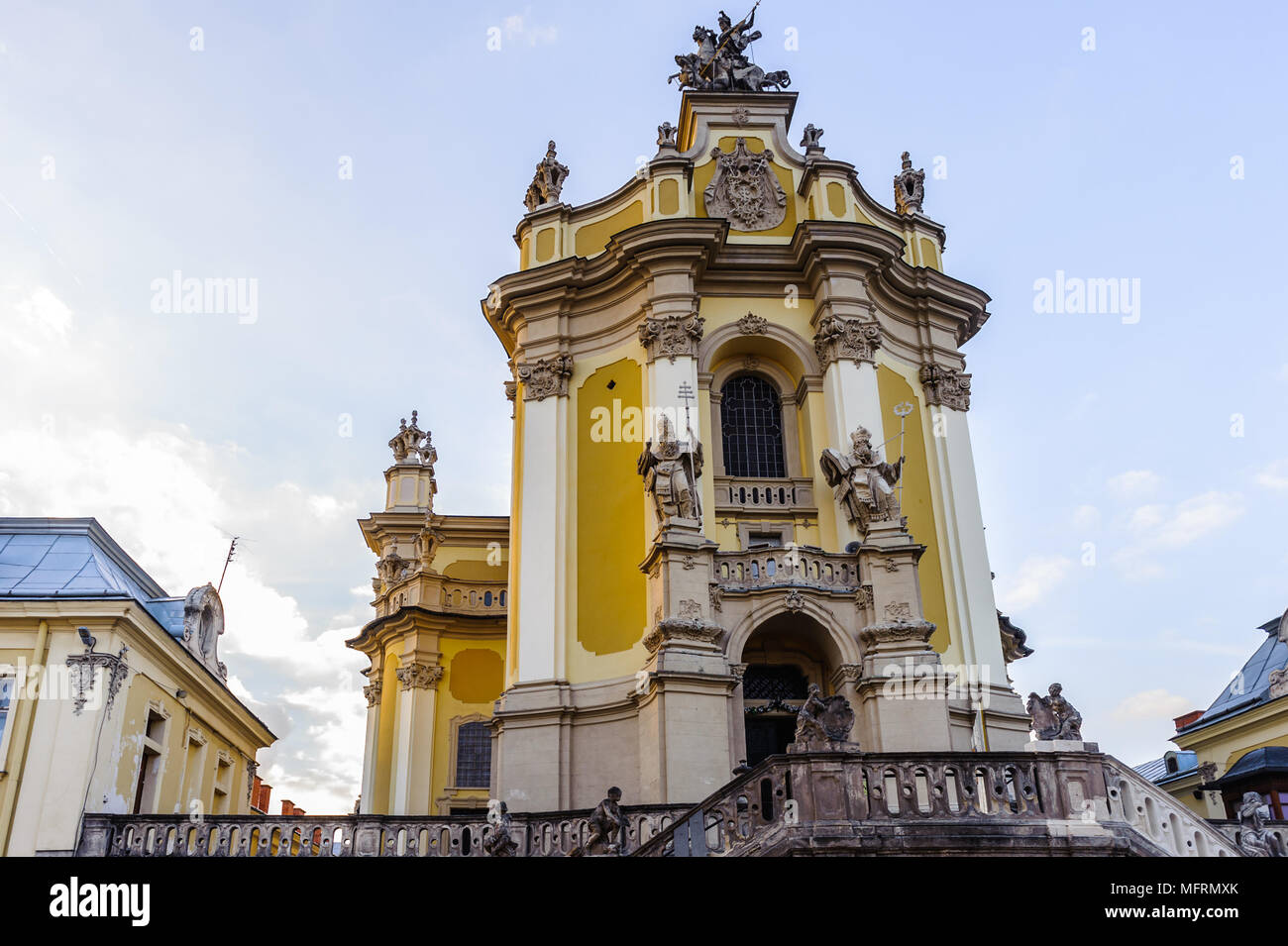 Front part of the St. George's Cathedral, a baroque-rococo cathedral in ...
