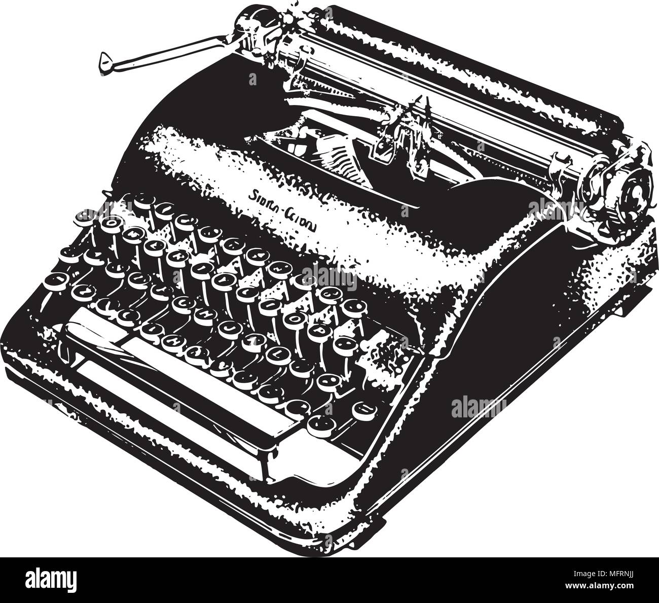 Manual Typewriter - Retro Clipart Illustration Stock Vector Image & Art ...