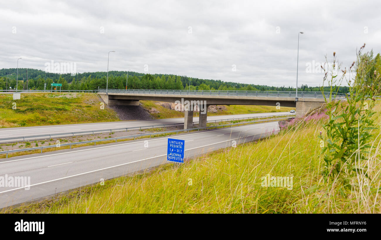 Famous Scandinavian way E18 Stock Photo - Alamy