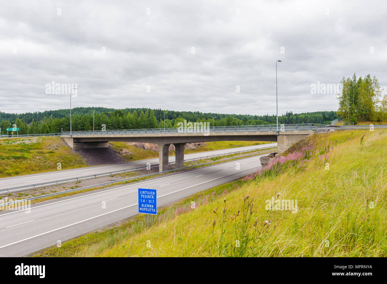 Famous Scandinavian way E18 Stock Photo - Alamy
