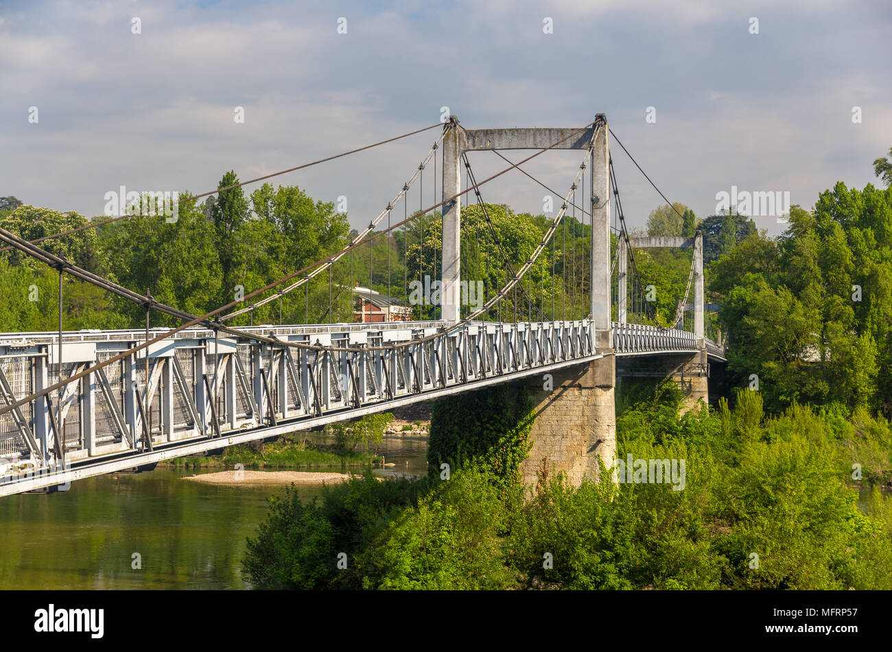 Cable-stayed bridge in Tours - France, Region Centre Stock Photo - Alamy
