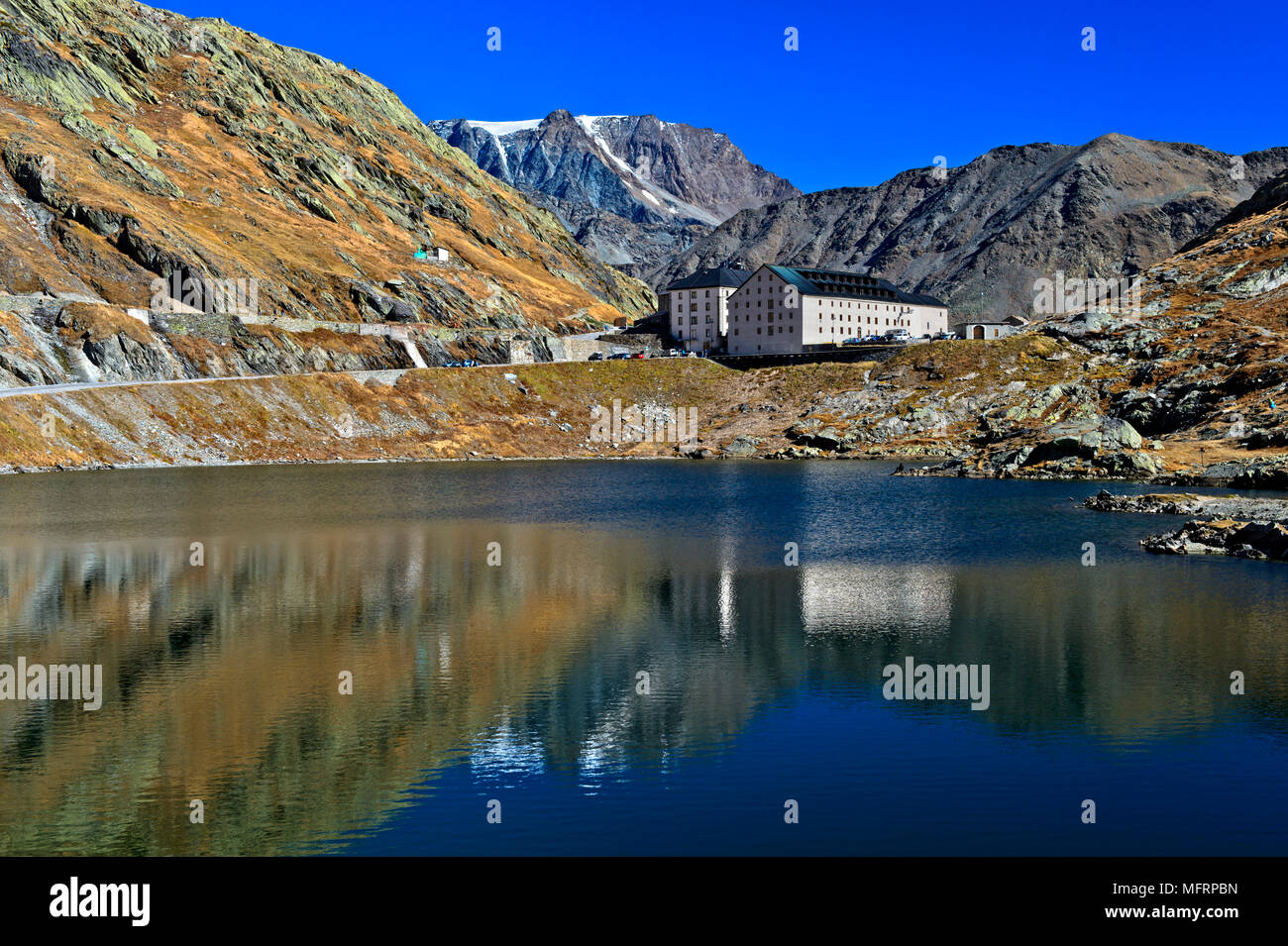 Hospice on the Great St. Bernhard Pass, Valais, Switzerland Stock Photo ...