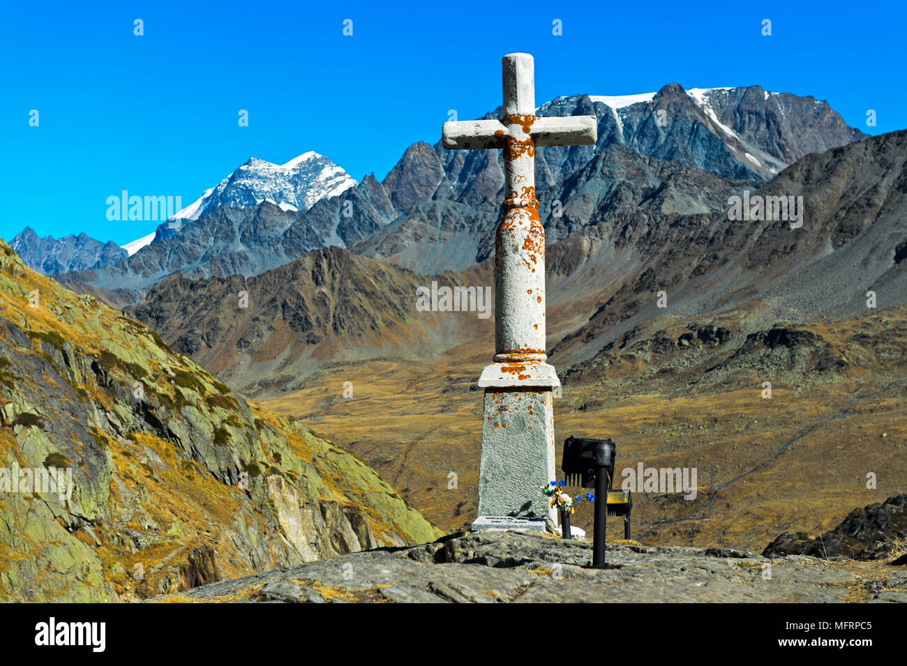 Mountain Cross, Cross on the Great St. Bernhard Pass, Valais ...