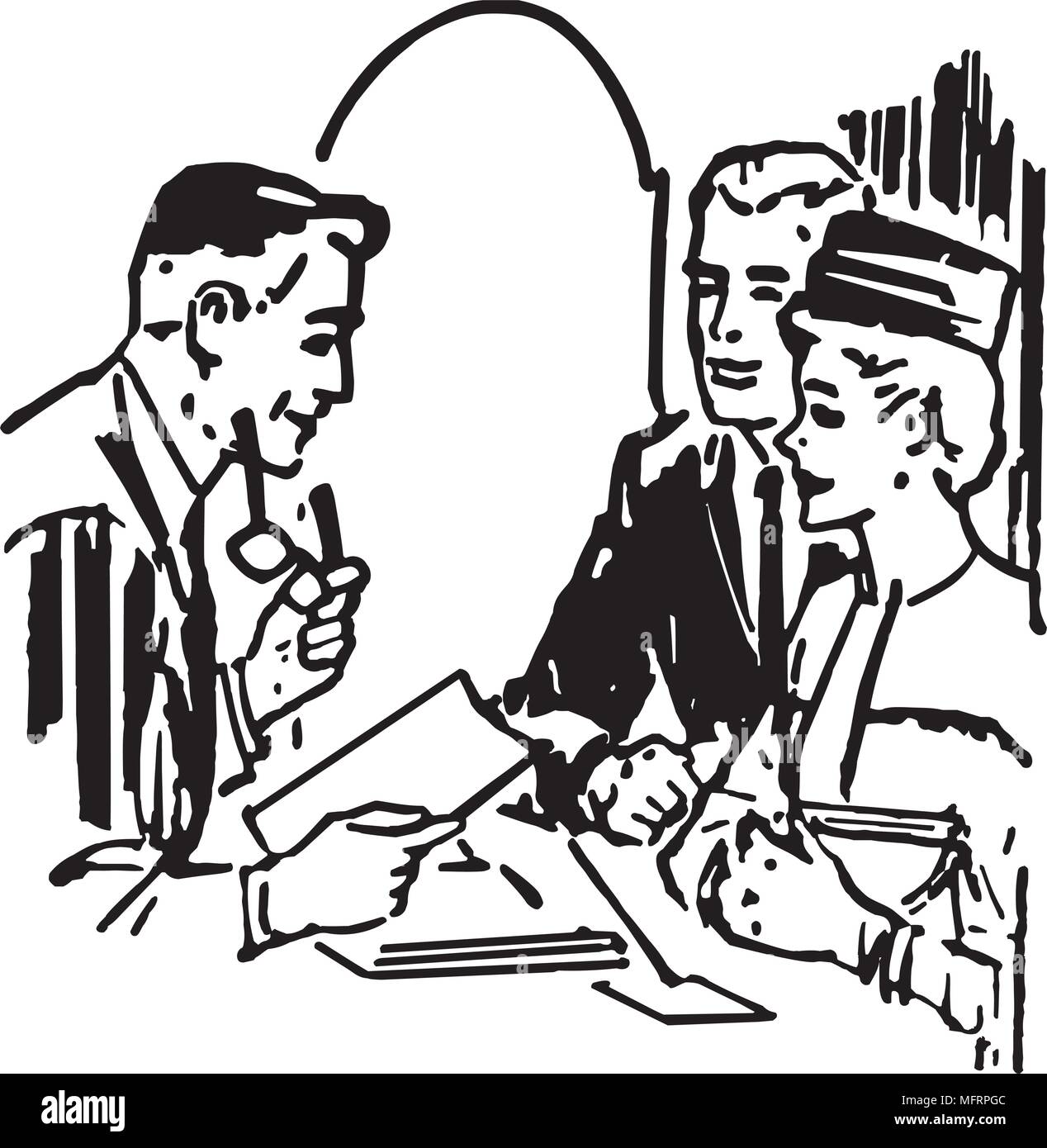 Marriage License - Retro Clipart Illustration Stock Vector Image & Art ...