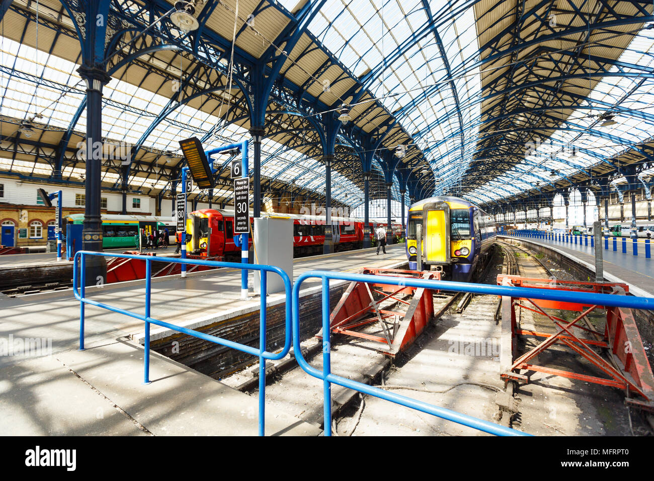 Interior of the Brighton train station, United Kingdom Stock Photo - Alamy