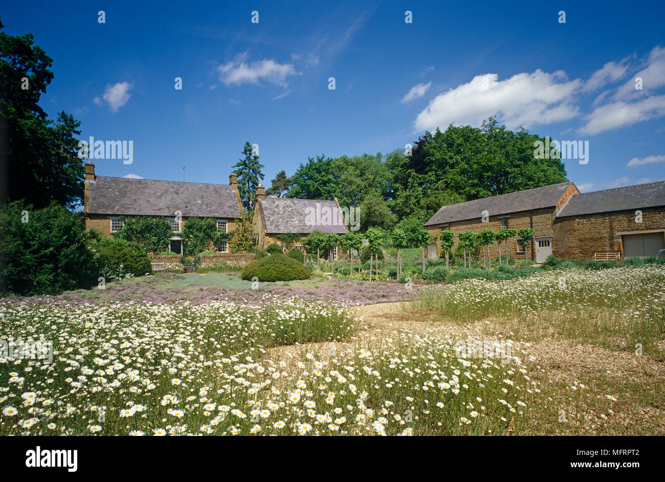 Stone country cottage with wild natural garden Stock Photo - Alamy