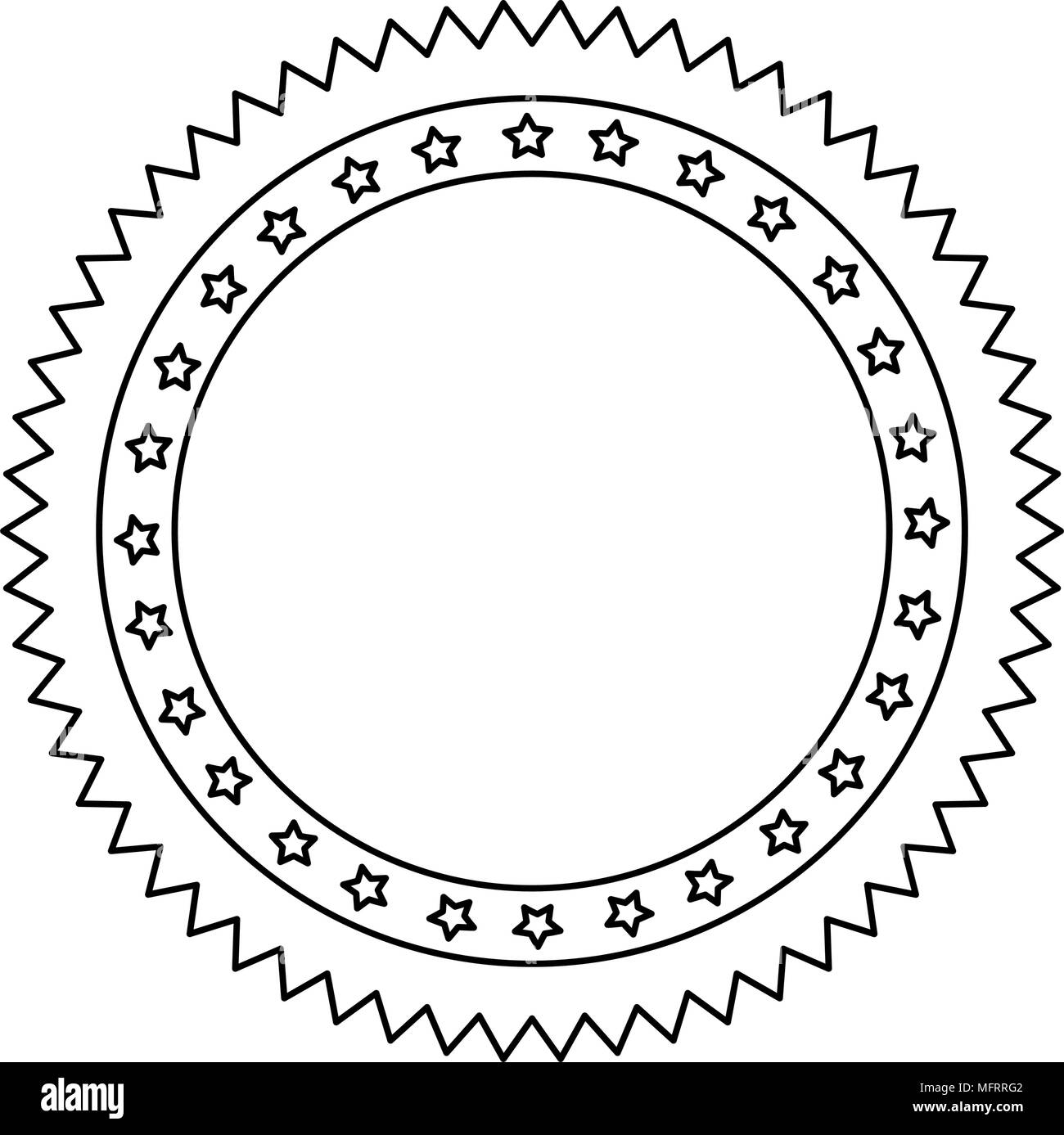 circle lace with stars emblem icon vector illustration design Stock ...