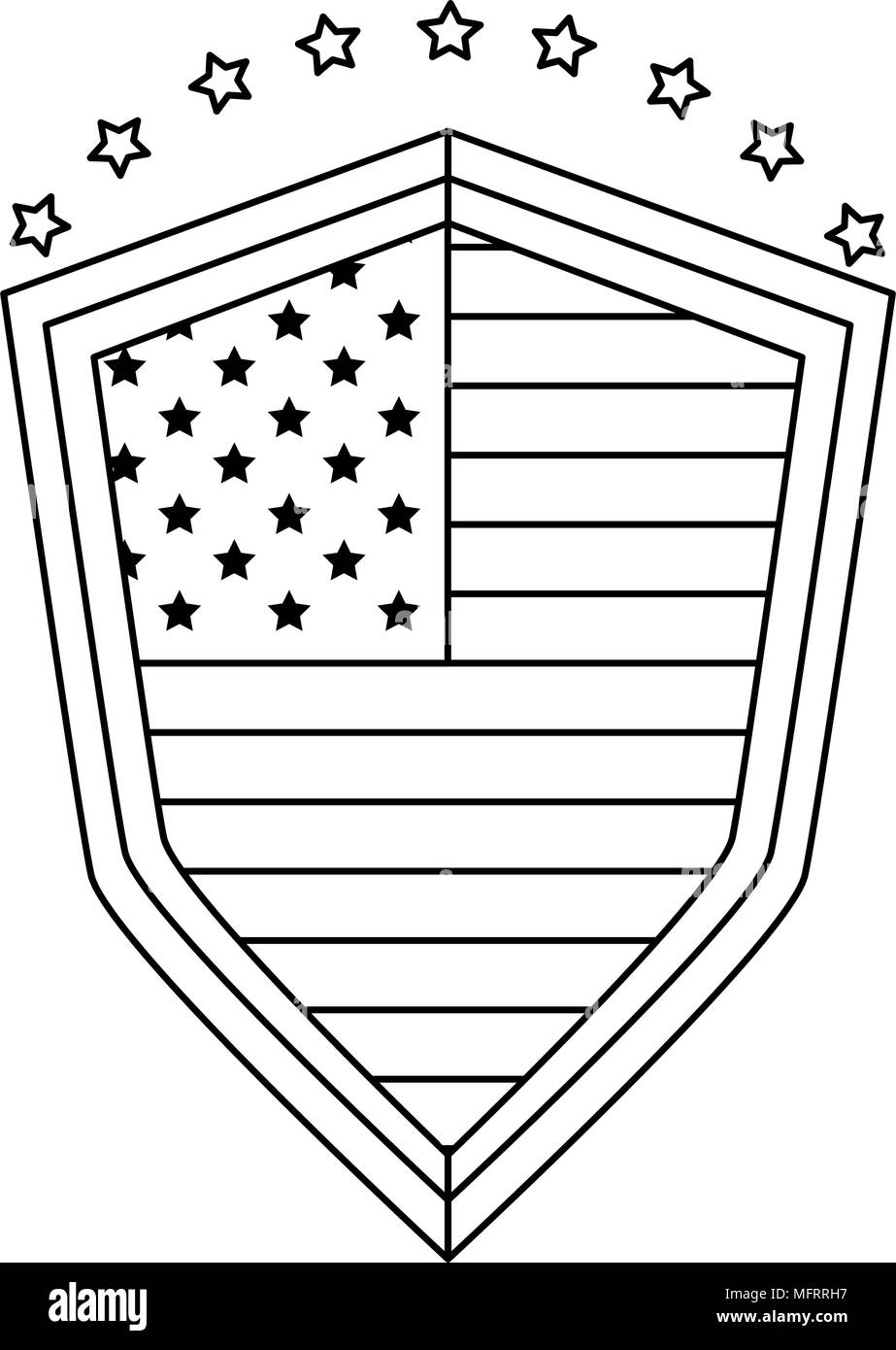 united states of america emblematic shield vector illustration design ...