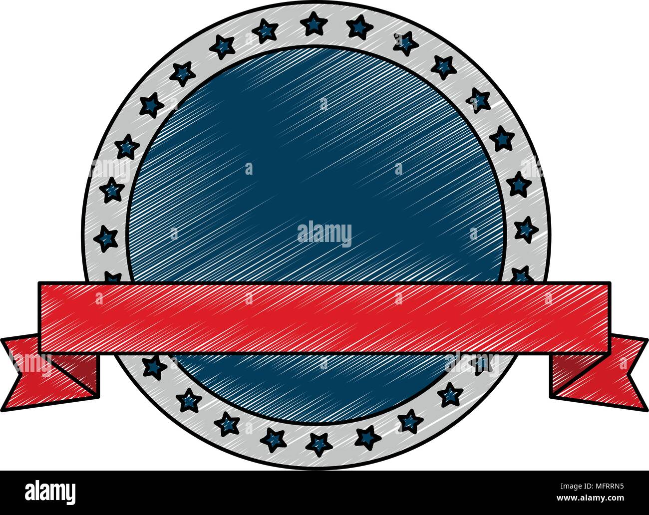 united states of america circular emblem with ribbon vector ...