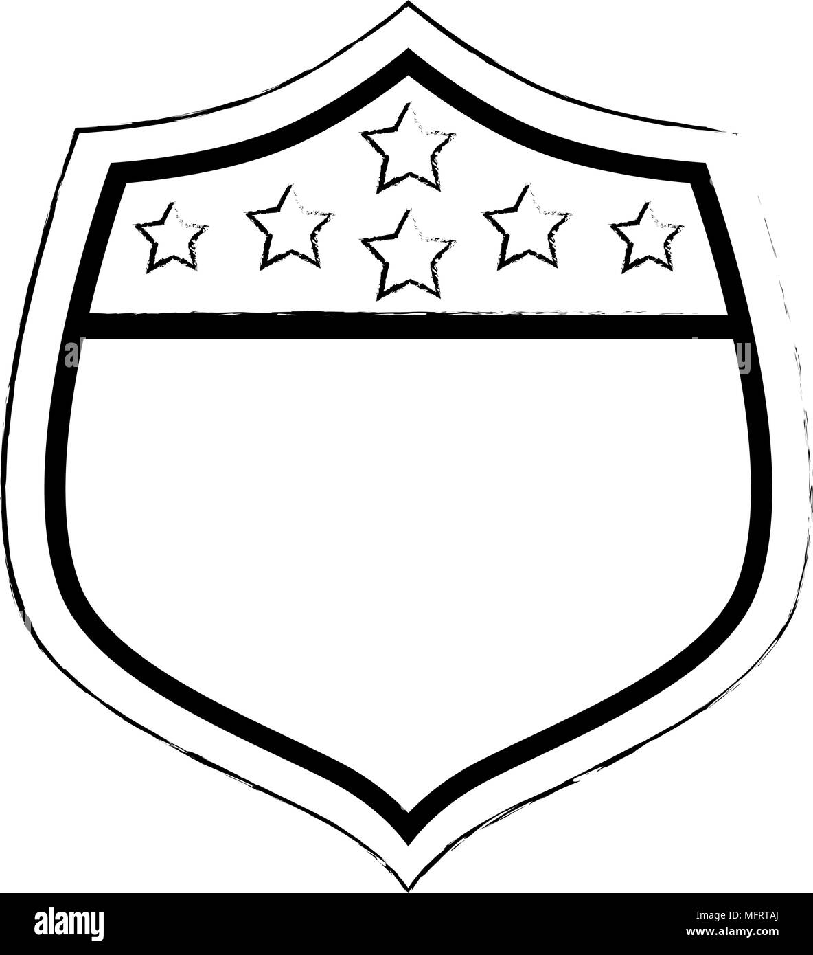 Shield ribbon flag usa america Black and White Stock Photos & Images ...