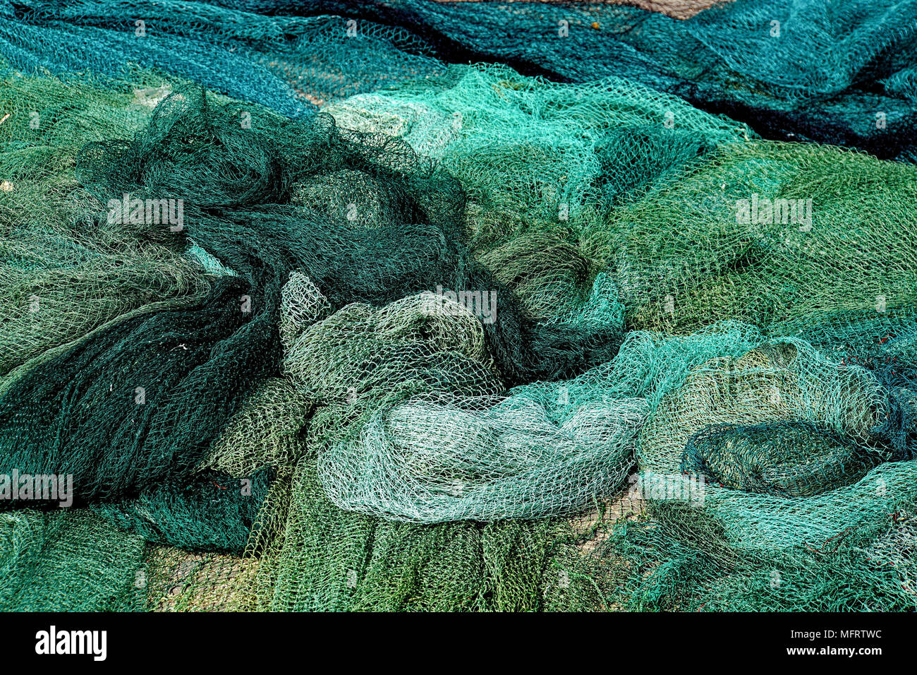fishnets on the wharf, Photographed in Israel, Jaffa ancient port Stock ...