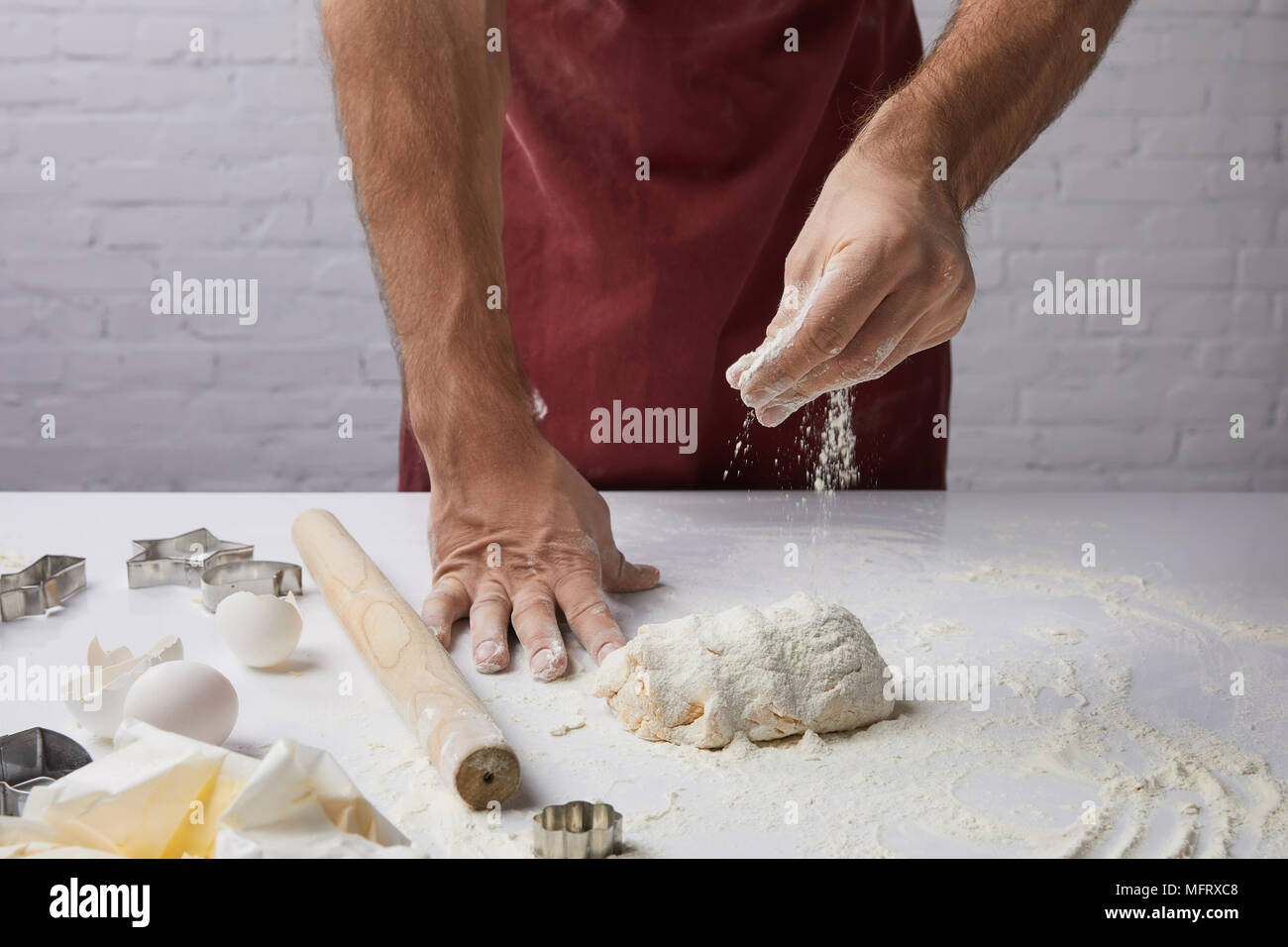 Professional pastry chef adding ingredients hi-res stock photography ...