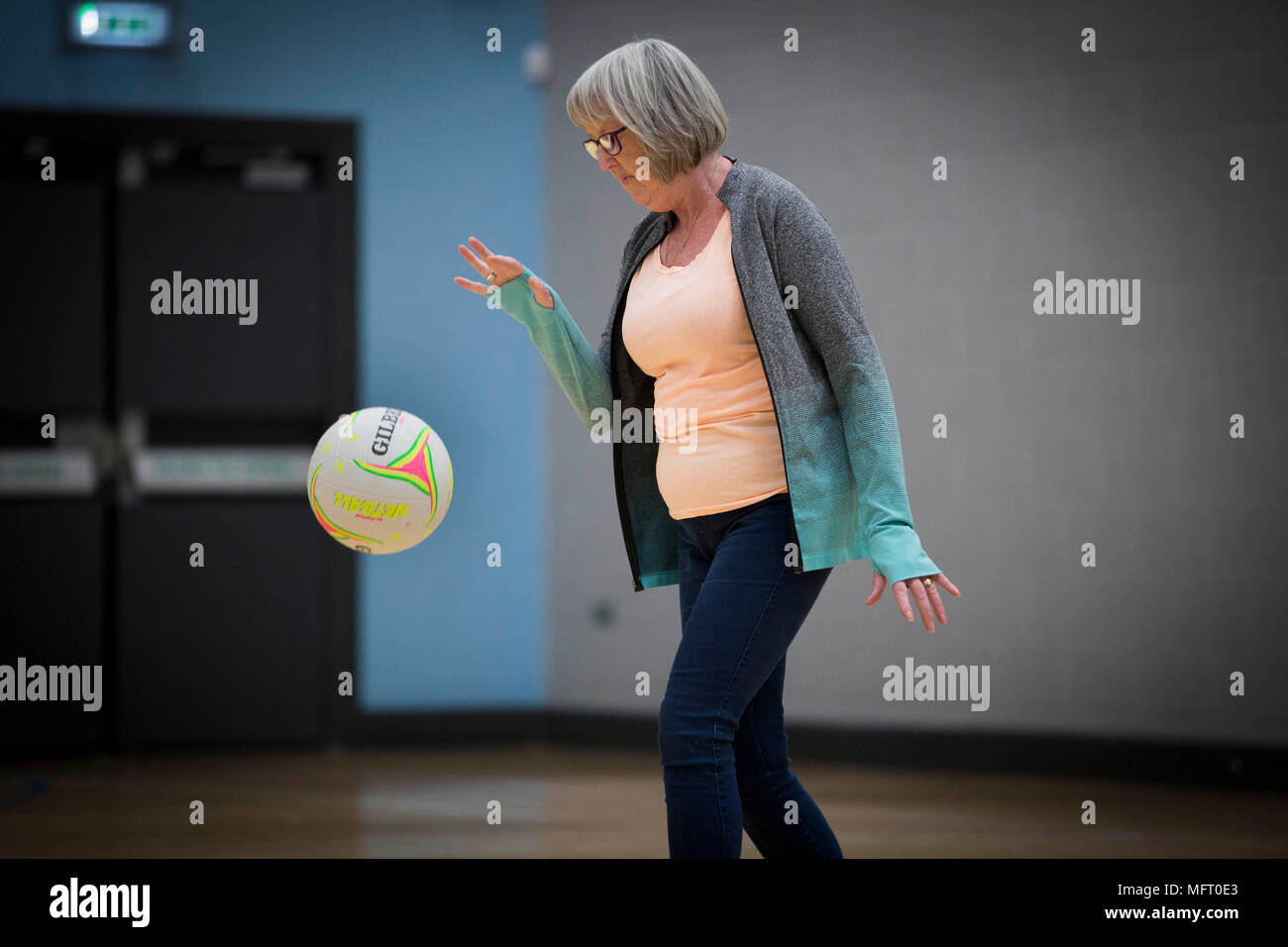 A netball session for older people at the Anfield Community Centre ...