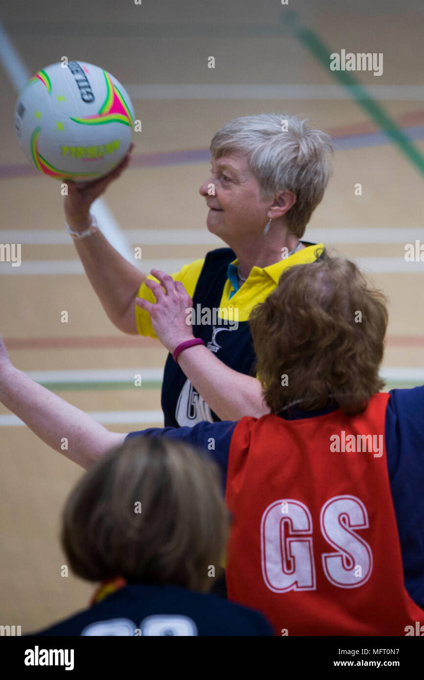 A netball session for older people at the Anfield Community Centre ...