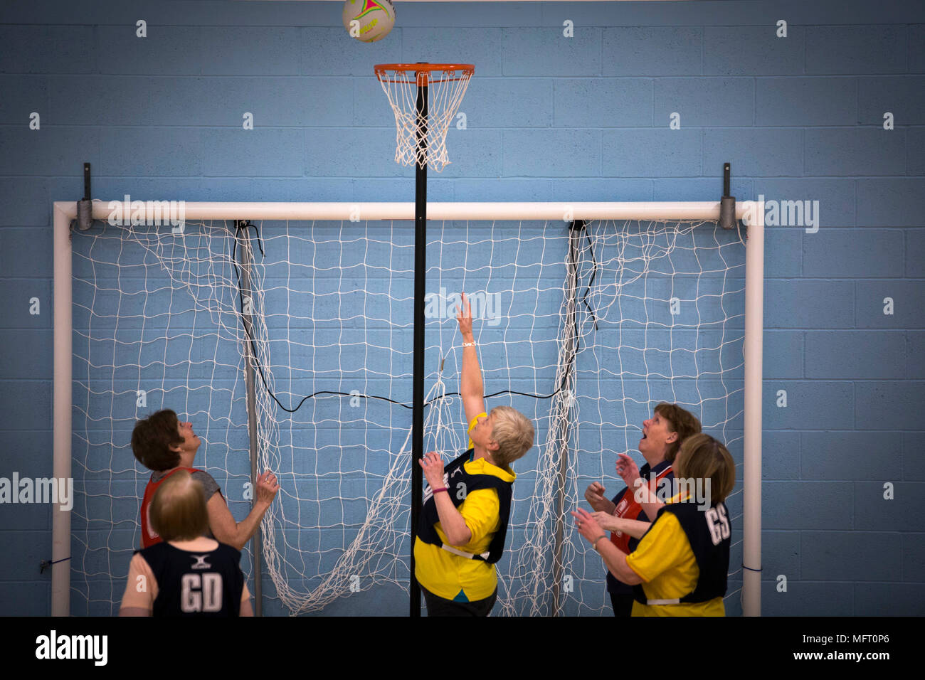 A netball session for older people at the Anfield Community Centre ...
