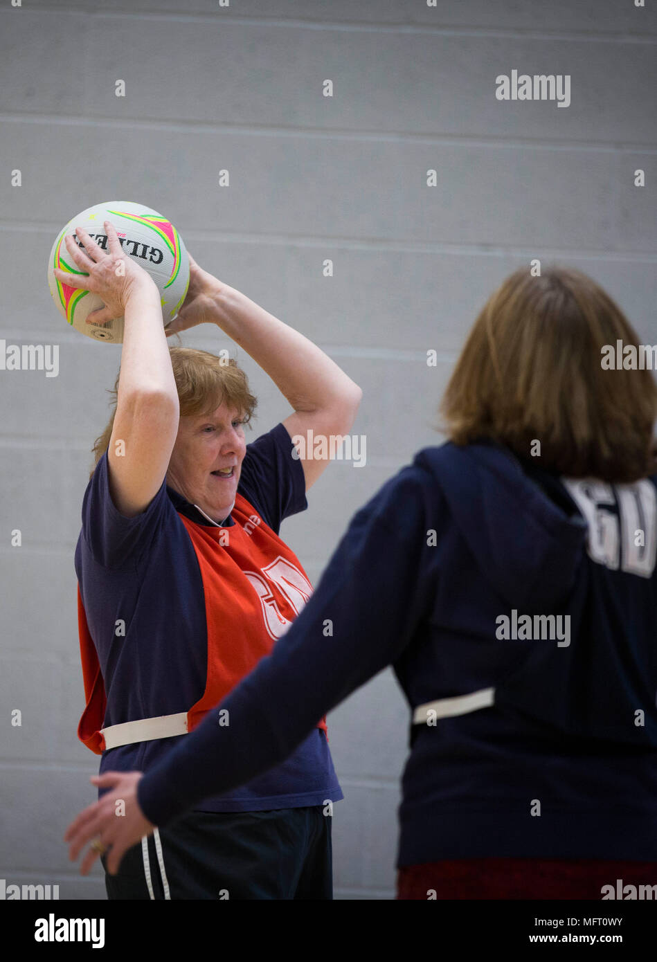 A netball session for older people at the Anfield Community Centre ...