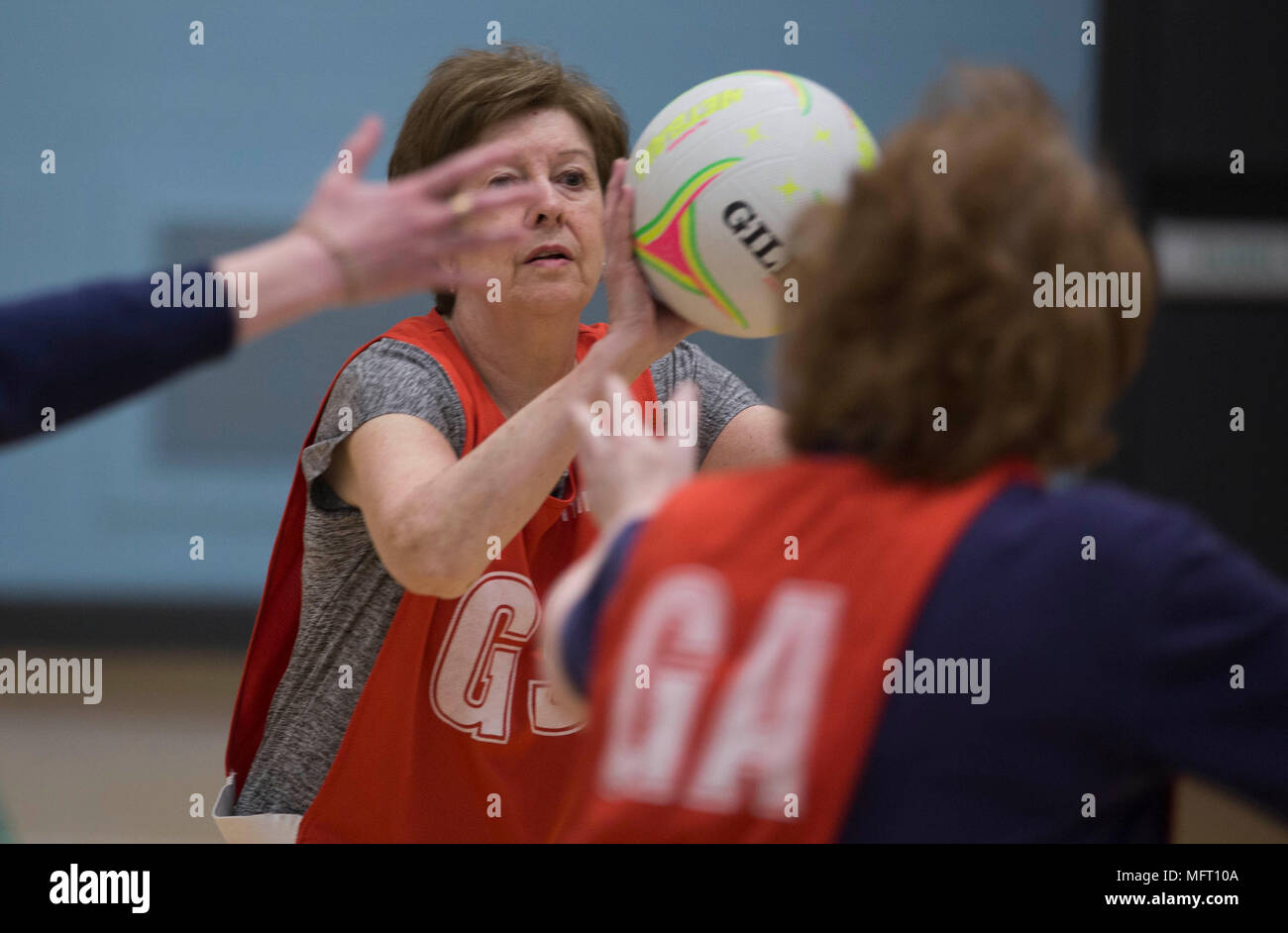 Women playing netball hi-res stock photography and images - Alamy