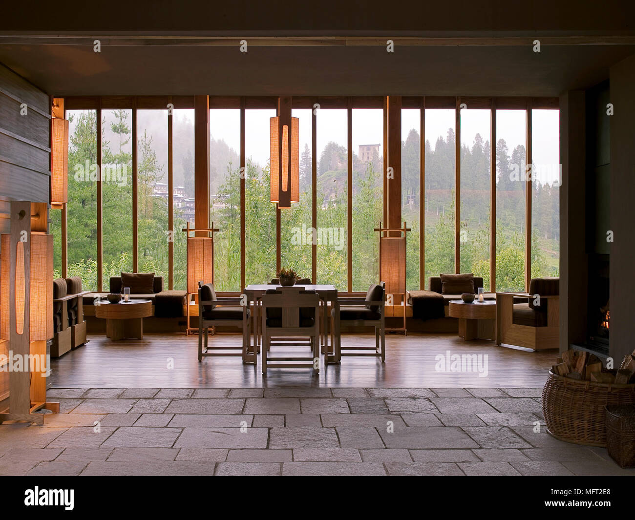 Seating area in the Amankora resort Bhutan Stock Photo - Alamy