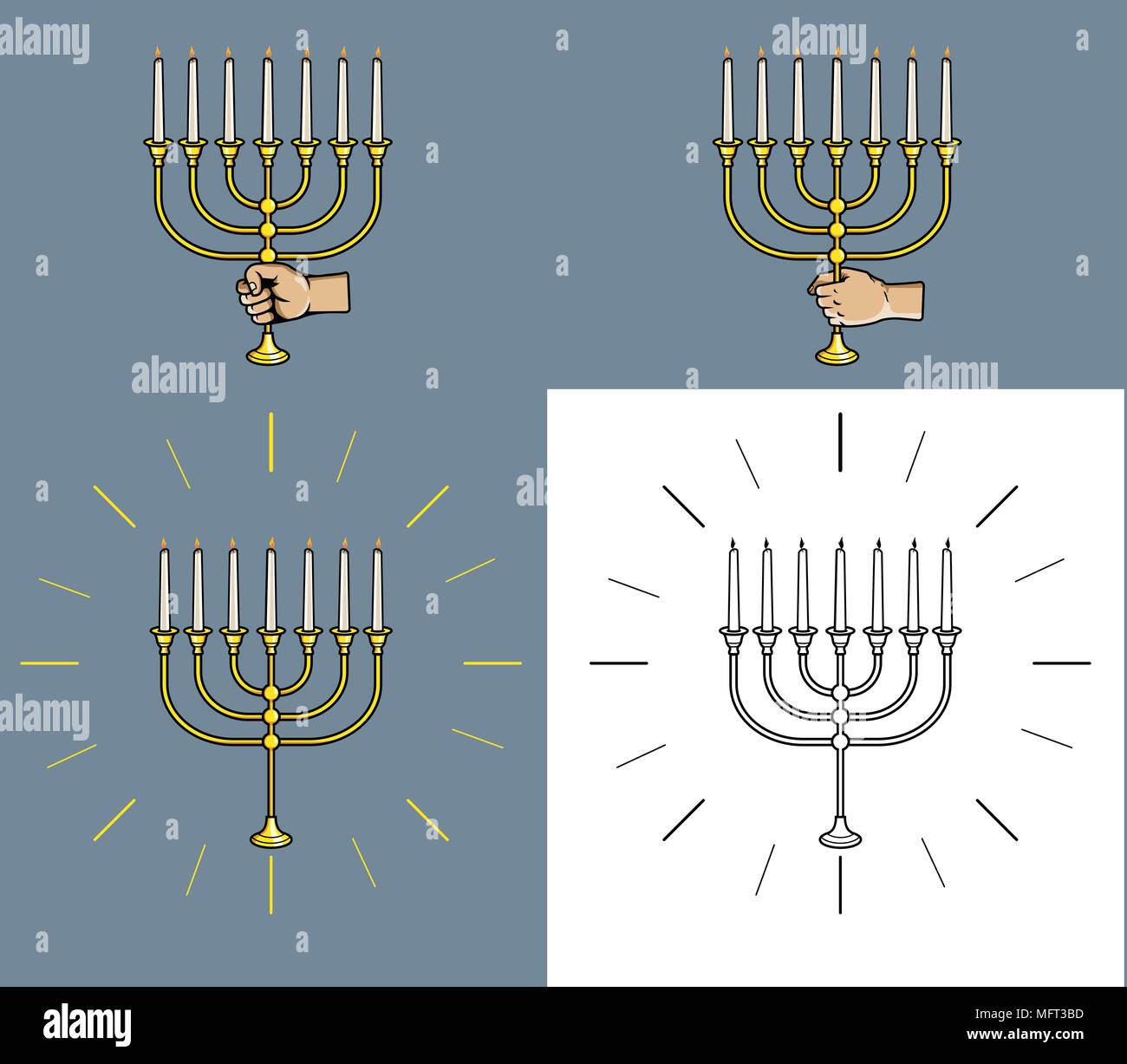 Seven branch menorah hi-res stock photography and images - Alamy