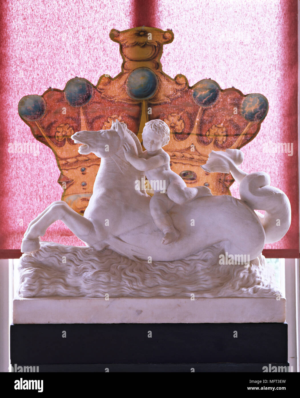 Marble figure of roman Hippocampus artwork of coronet interiors detail ...