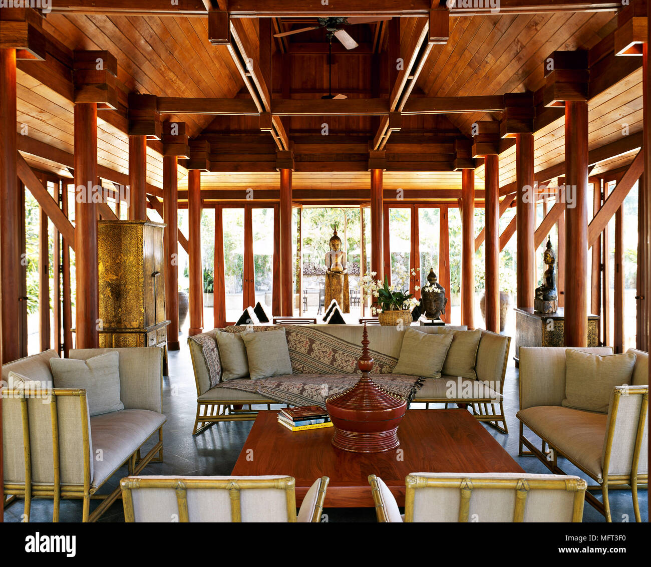 Lounge area of Thai hotel communal seating area Interiors hotels rooms ...