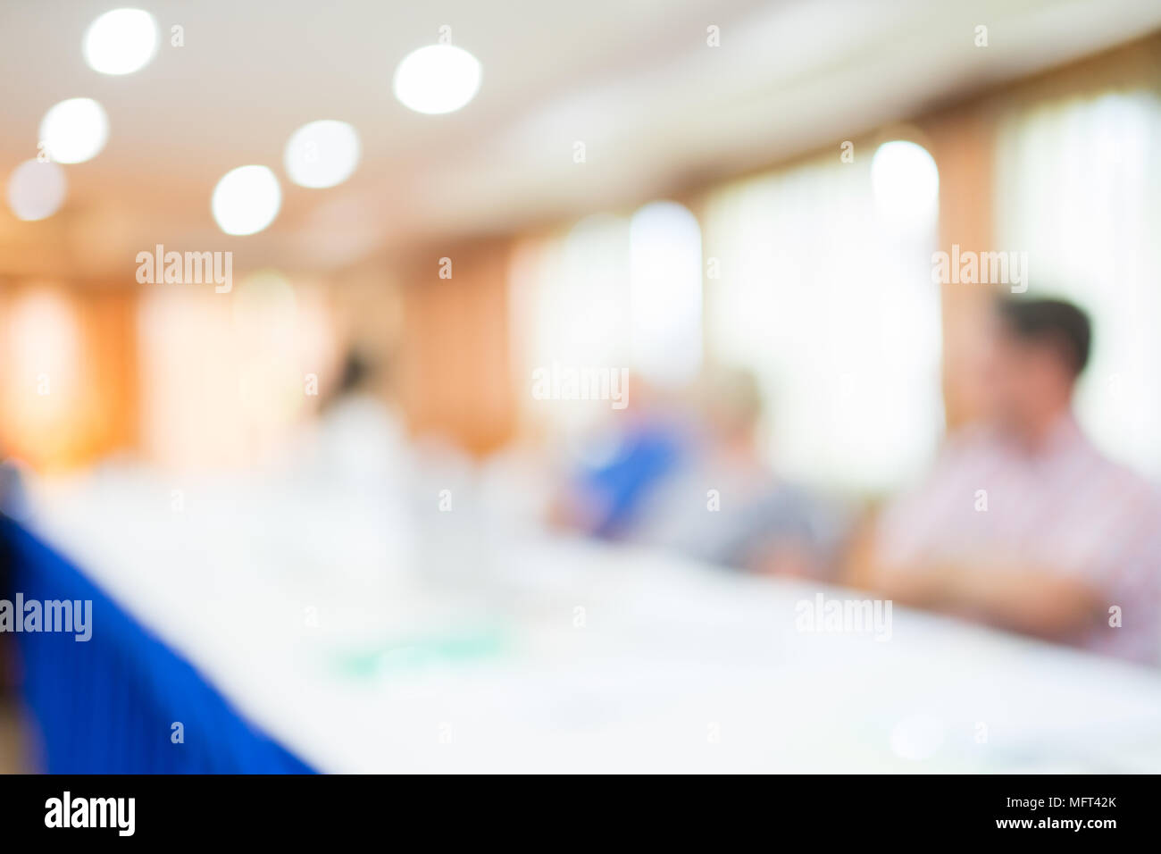 blur background, seminar event room with bokeh light background,Business concept.Blurred ...