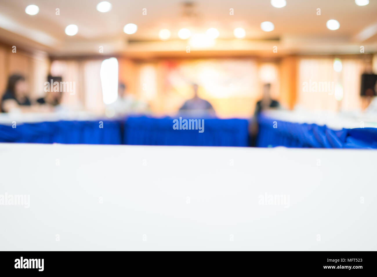 blur background, seminar event room with bokeh light background,Business concept.Blurred ...