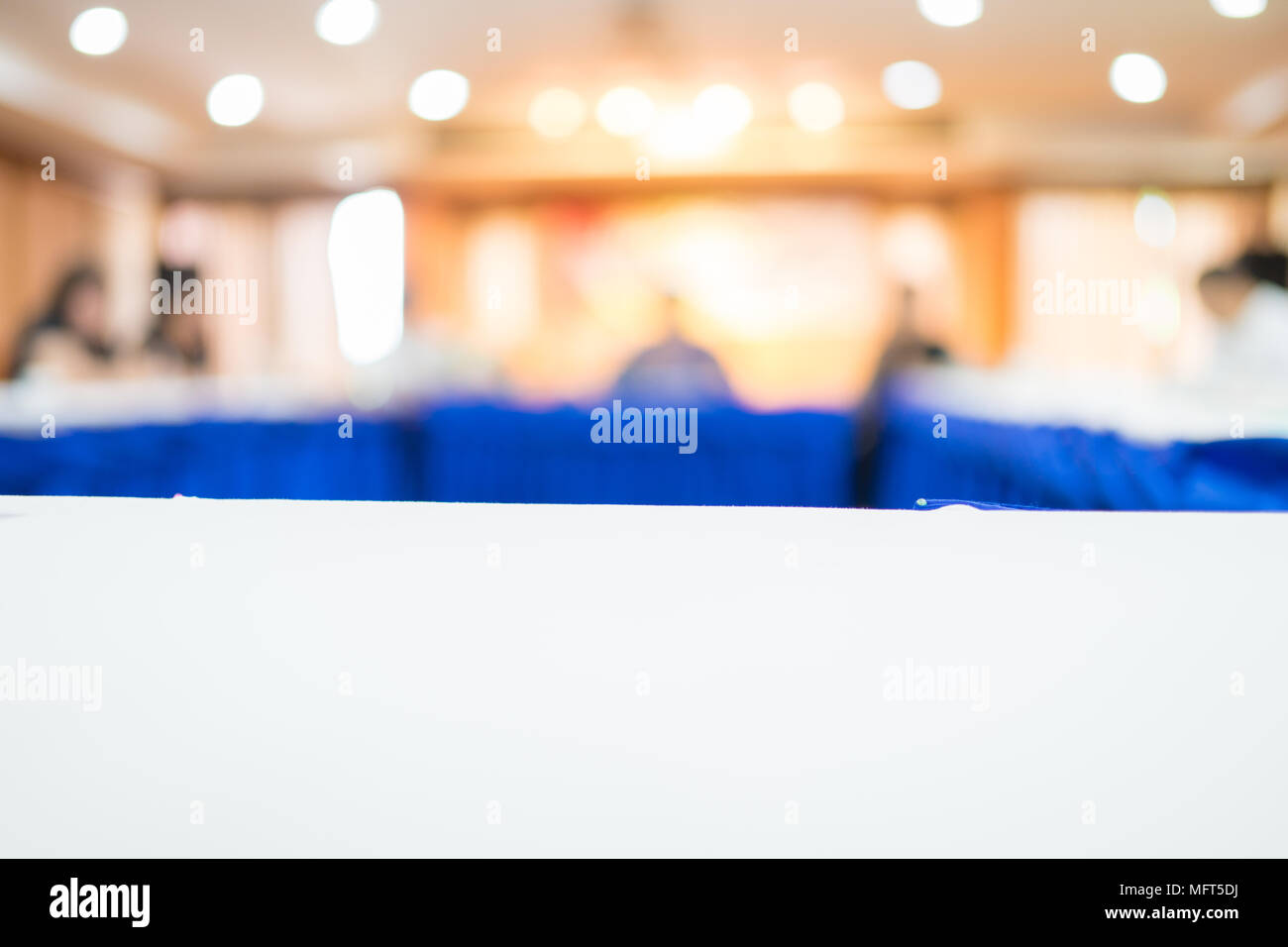 blur background, seminar event room with bokeh light background ...